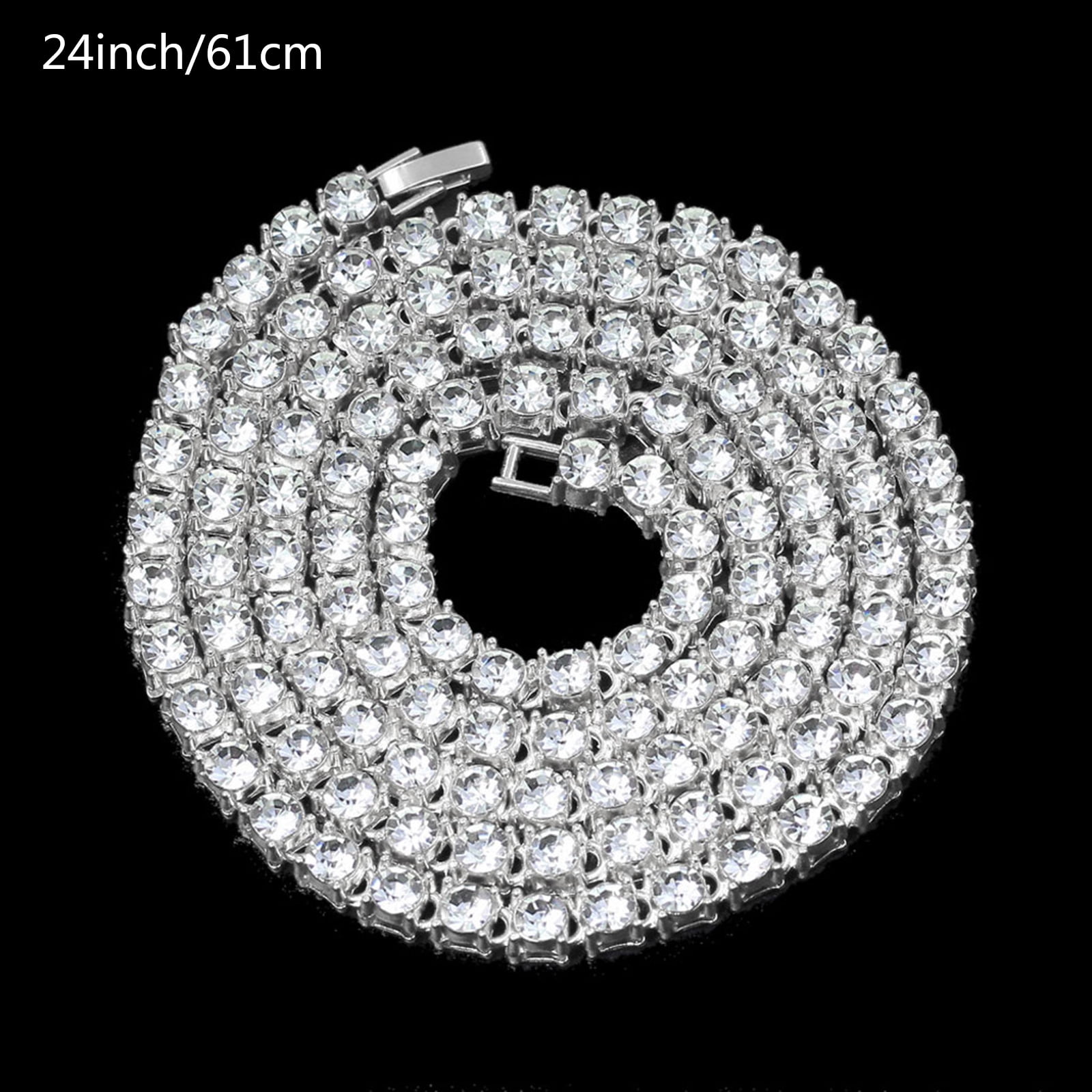 UNTERING Korean Stylish Silver Gold for Rhinestone Tennis Chain for Daily Wear Party Date ...