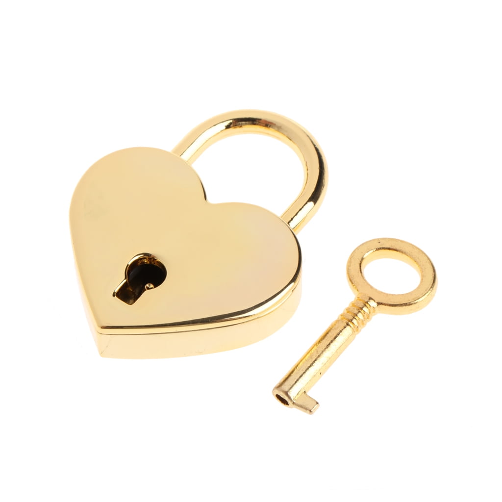 UNTERING Lock Love Padlock Vintage Heart Shape Lock With for Key Metal ...