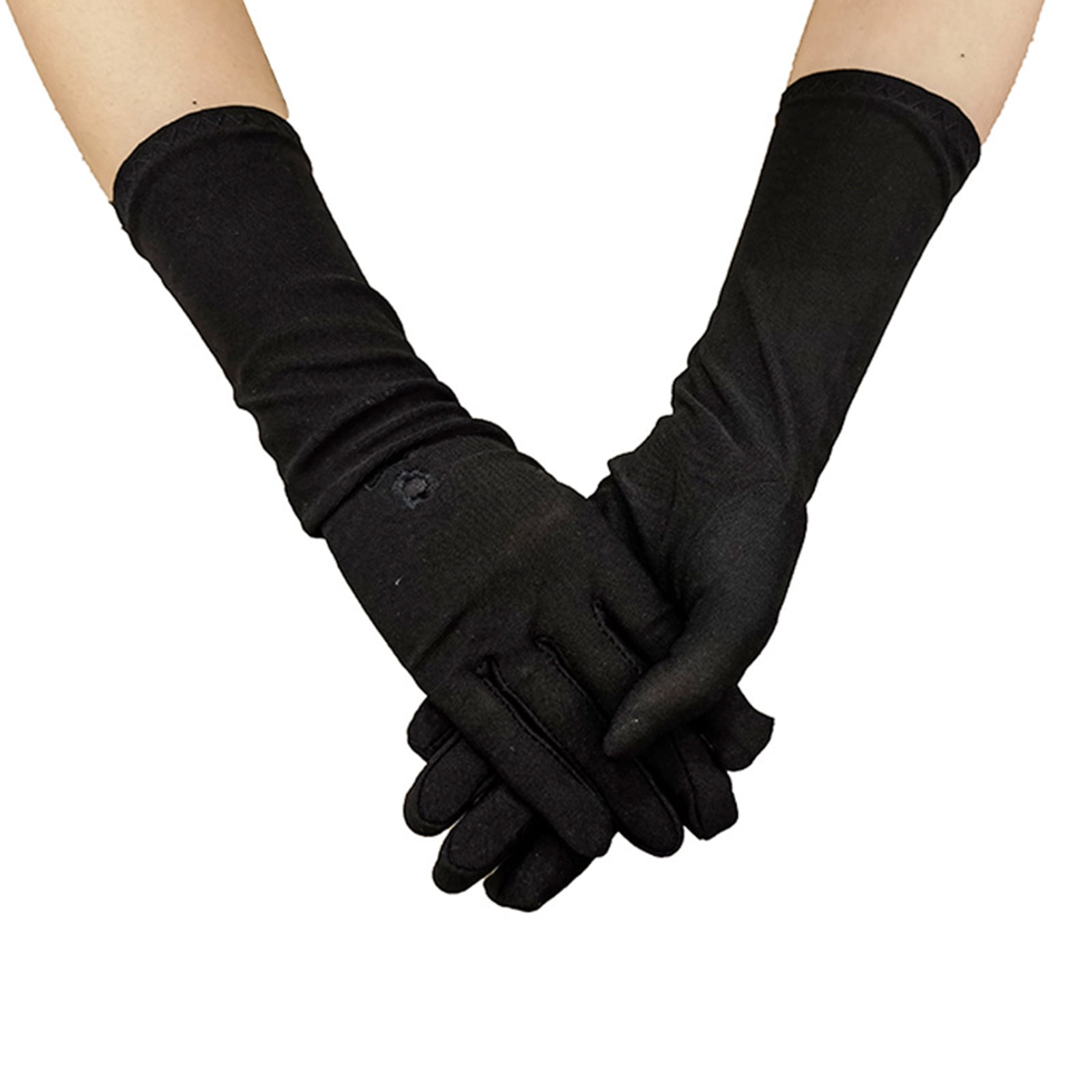 UNTERING Muslims Arab Black Gloves for Women Sunproof Arm Covers ...