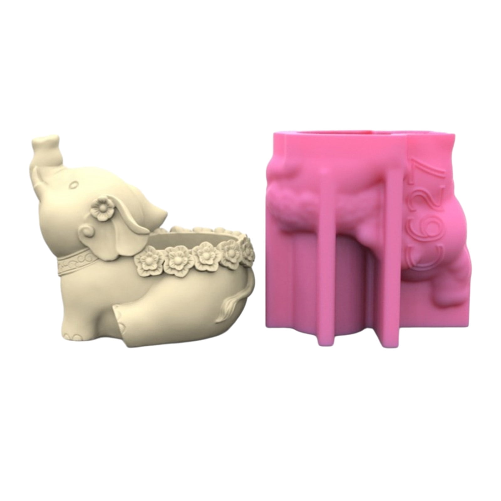 UNTERING Silicone Mold for Succulent Planter Create Unique Flower Pots Plant Holder 3D Elephant ...
