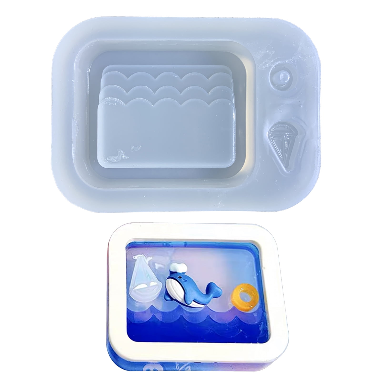 UNTERING Silicone Quicksand Shaker Mold Square Frame Epoxy Resin ...