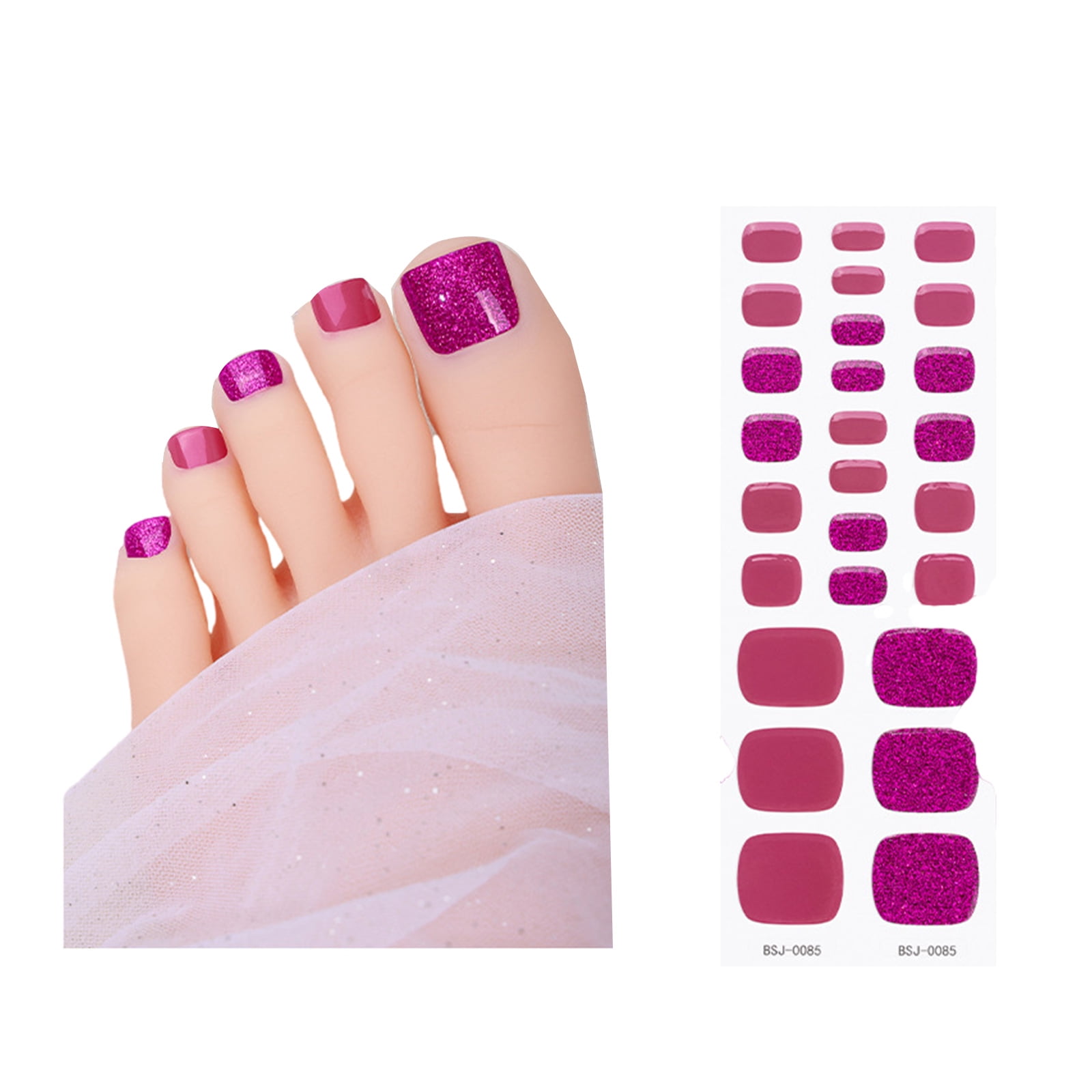 UNTERING Toenail Stickers Semi Cured Gel Toenail Strips Solid Color ...