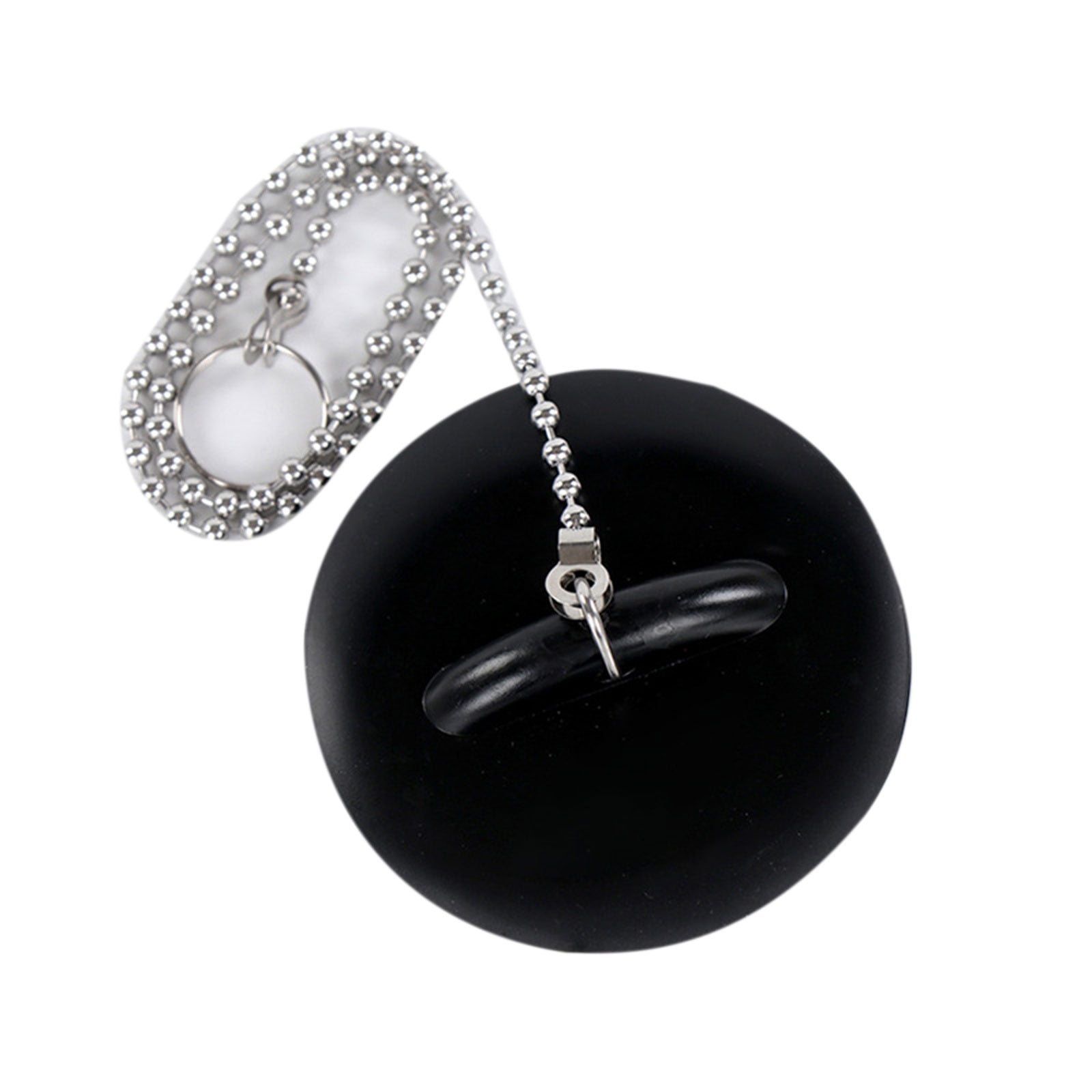 Rubber Bathtub Drain Stopper with Chain Bath Plug Leakproof Sewer Drain ...