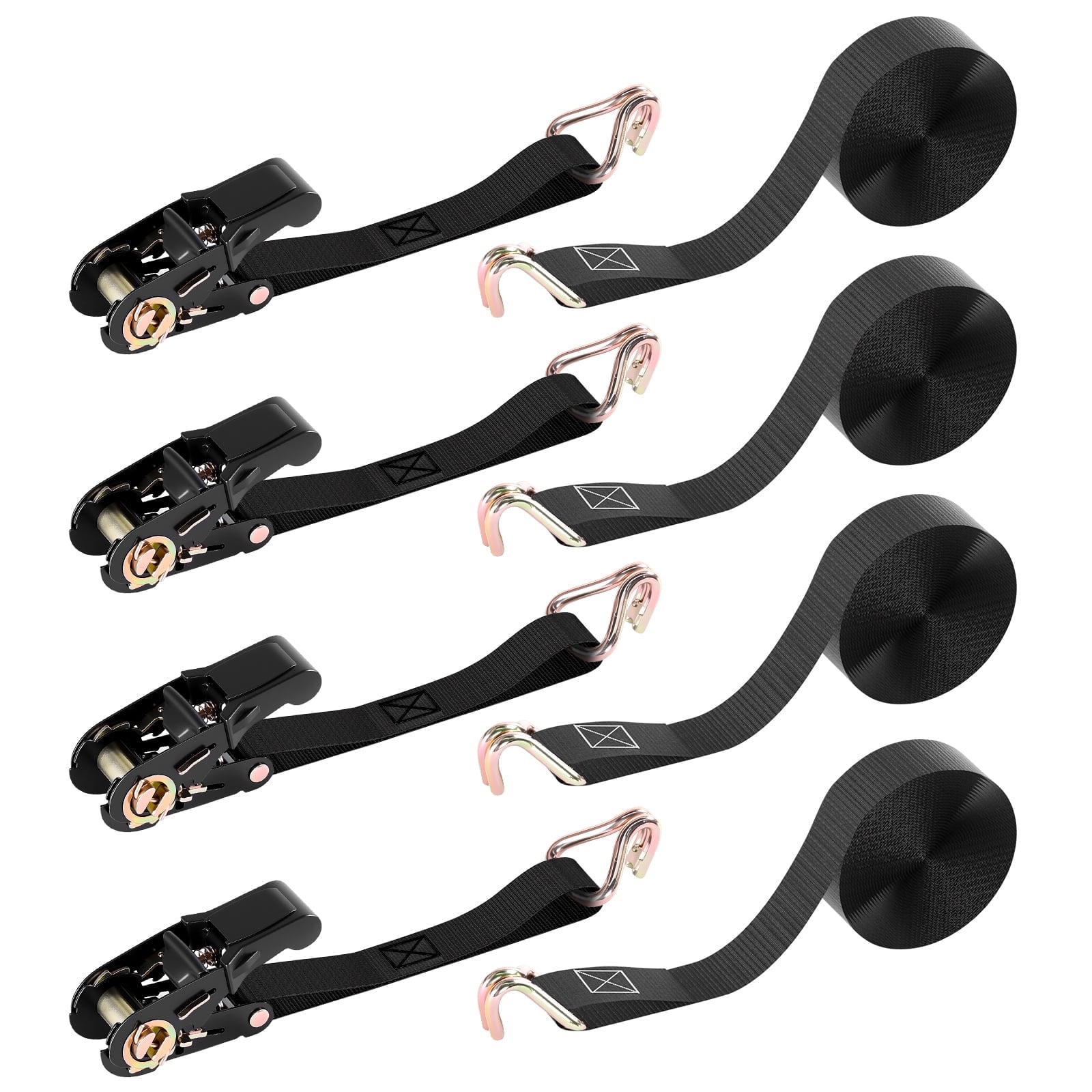 UNTIMATY 4 Pack Ratchet Straps with Hook Cargo Straps Heavy Duty Tie ...