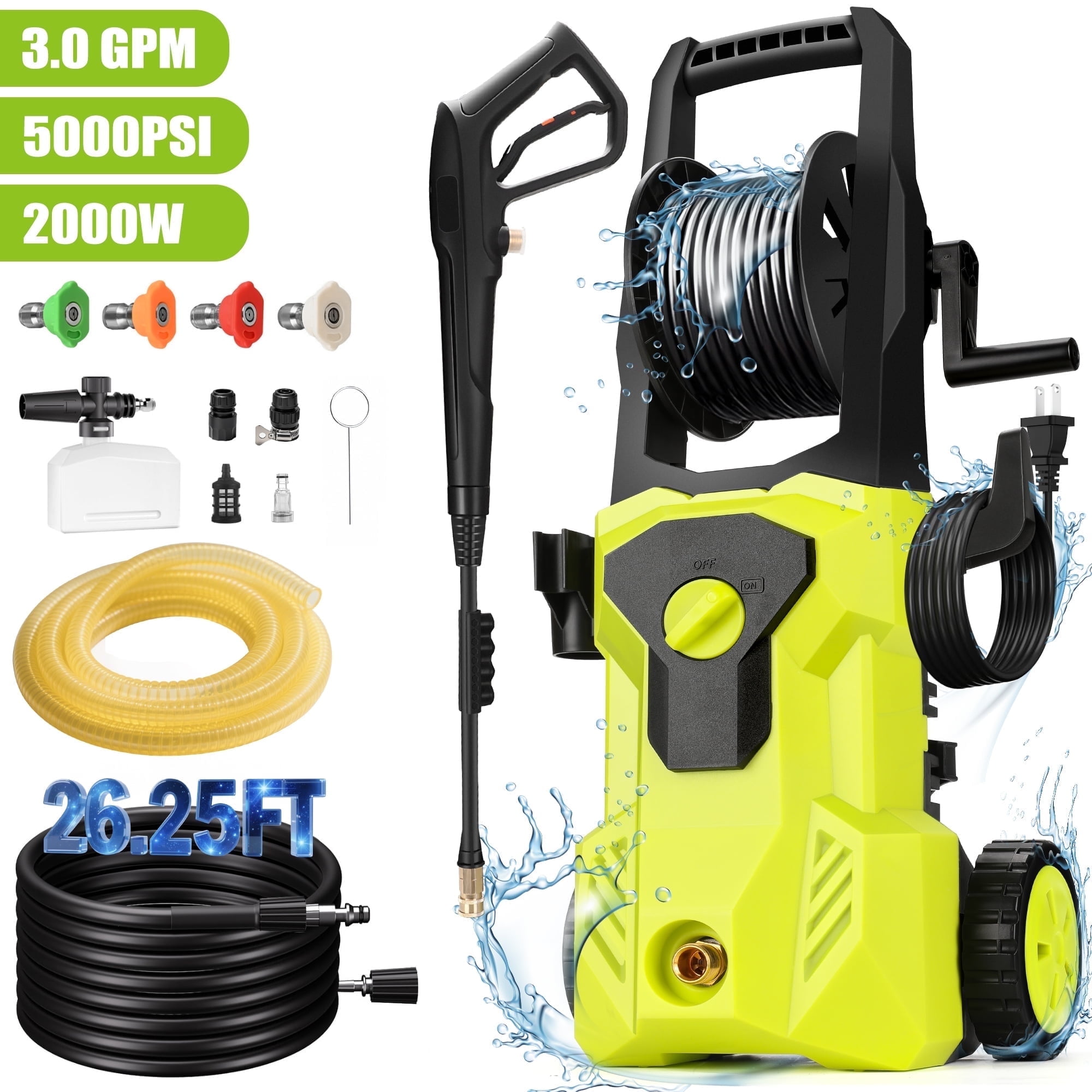 5000 PSI Electric Pressure Washer with Foam Cannon and Wheels, UNTIMATY ...