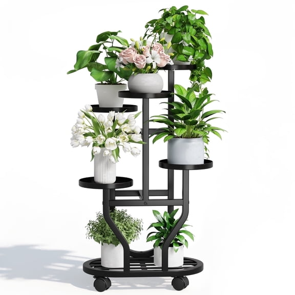 Zaverox 4-Tier Bamboo Plant Rack with Guardrails – Stable and Space ...