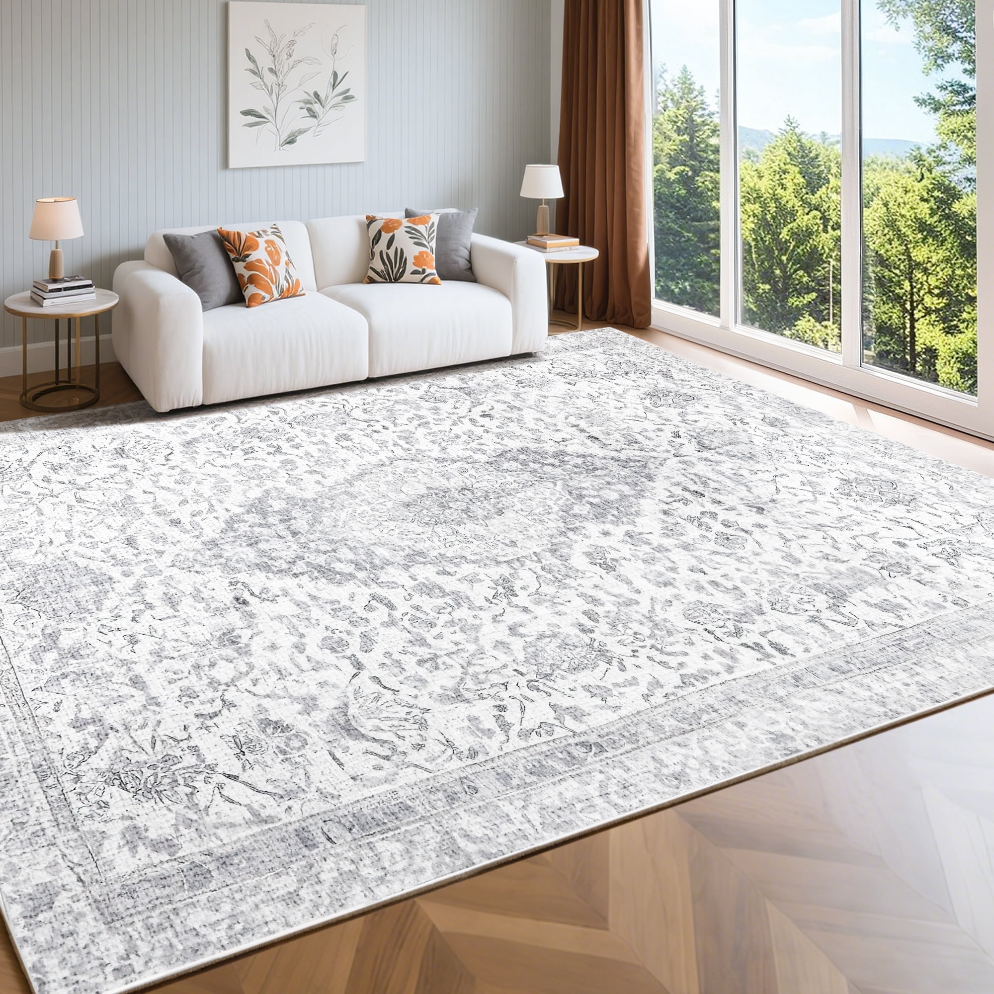 UNTIMATY Area Rugs for Living Room 8ft x 10ft Machine Washable Bedroom ...