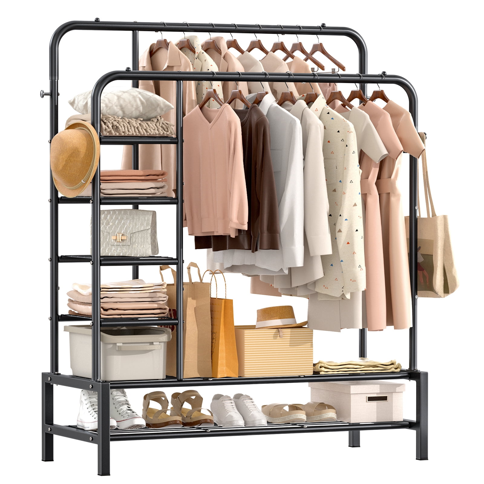UNTIMATY Clothing Garment Rack Heavy Duty Freestanding Metal Double ...