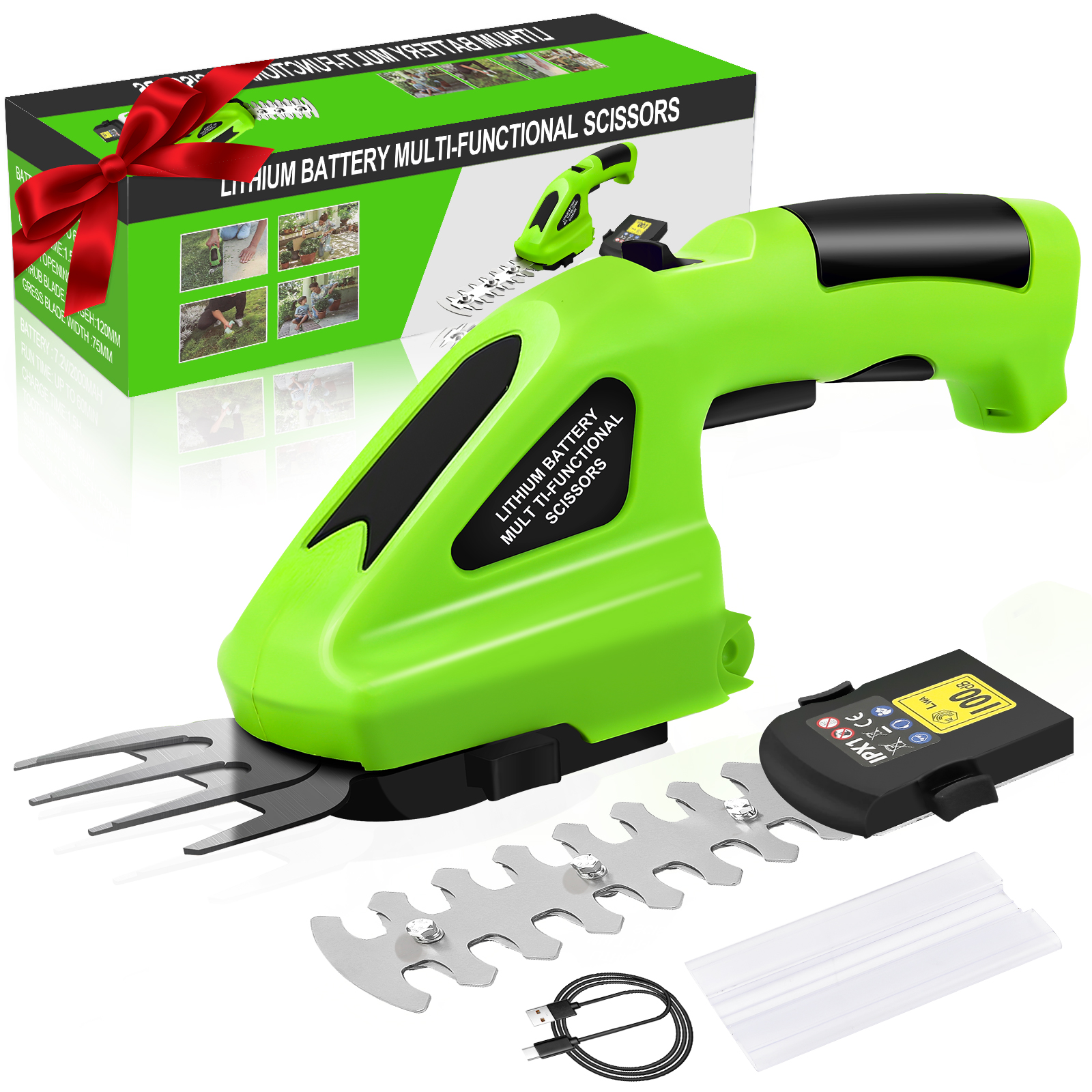 SereneLife PSLGTM30 - Cordless Handheld Grass Cutter Shears, Electric ...