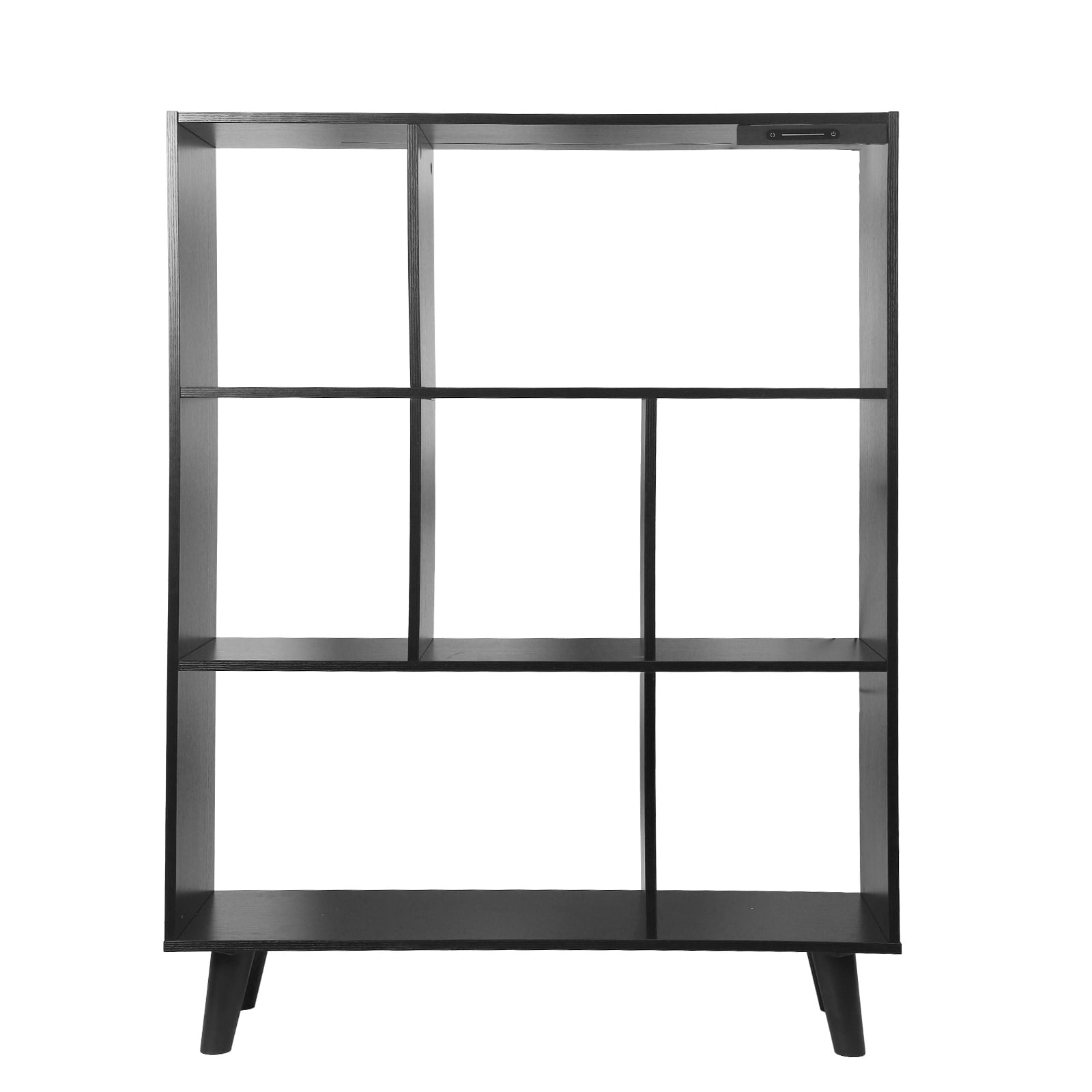 UNTONLIFE 7-Cube Bookcase with Built-in Lights, Modern Freestanding ...
