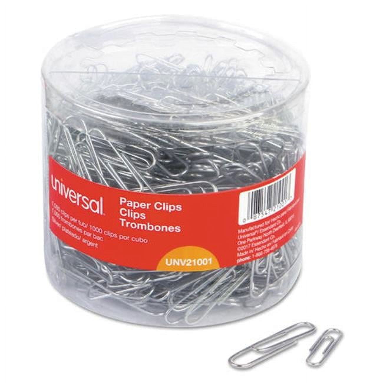 UNV Plastic-Coated Paper Clips, Silver - 1000 Per Pack - Walmart.com
