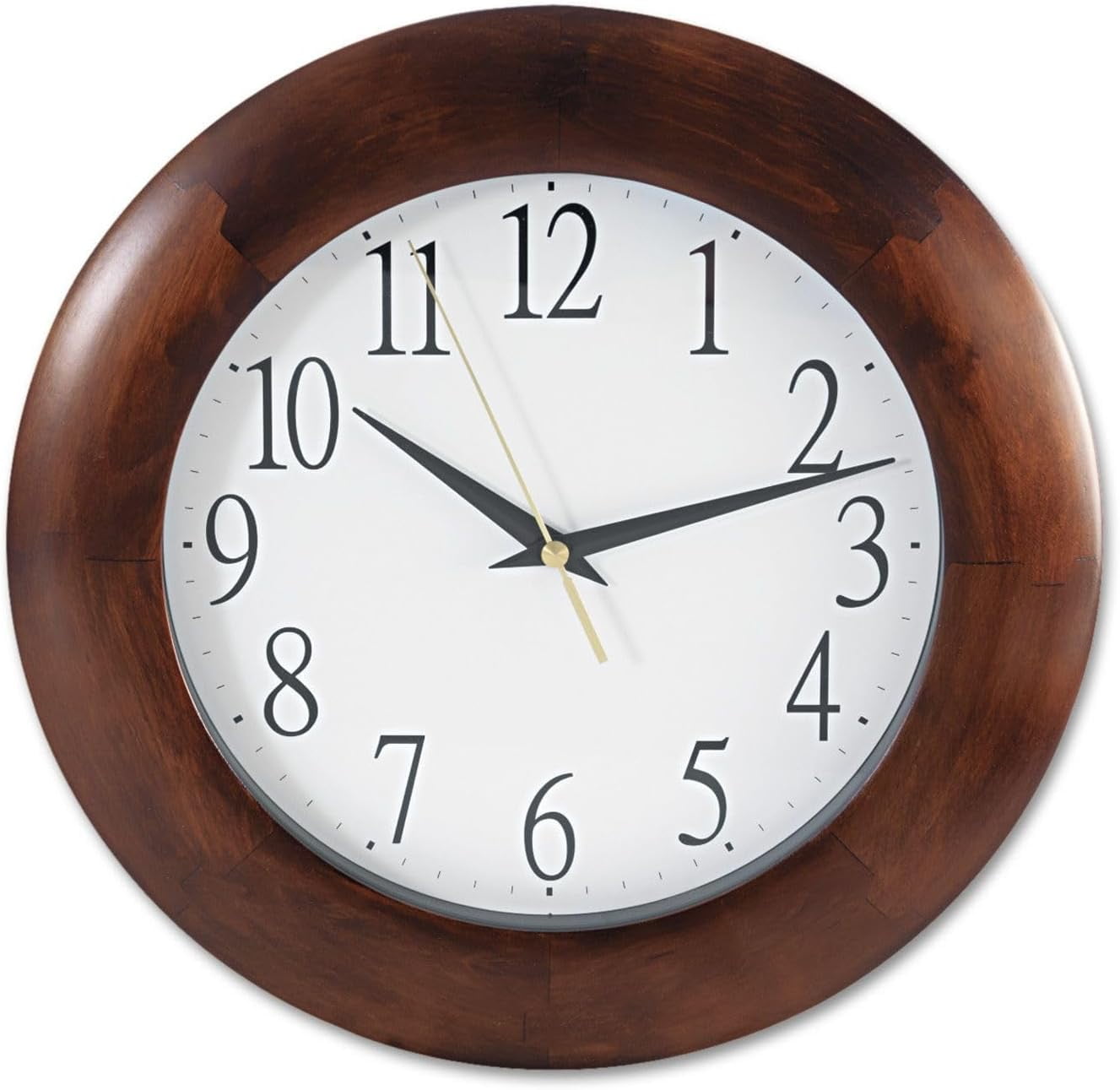UNV10414 12-3/4 in. Round Wood Clock - Cherry - Walmart.com