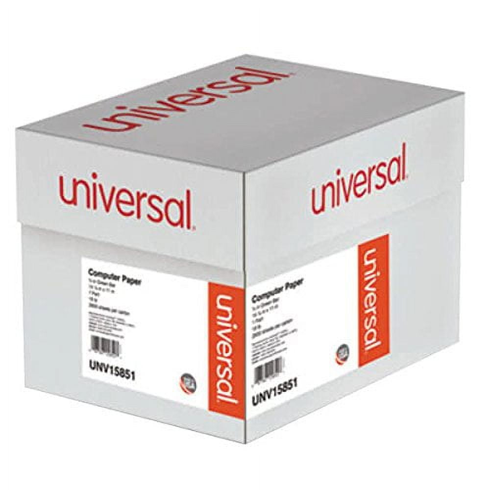 UNV15851 11" x 14 7/8" Green Bar Case of 18# Perforated Continuous ...