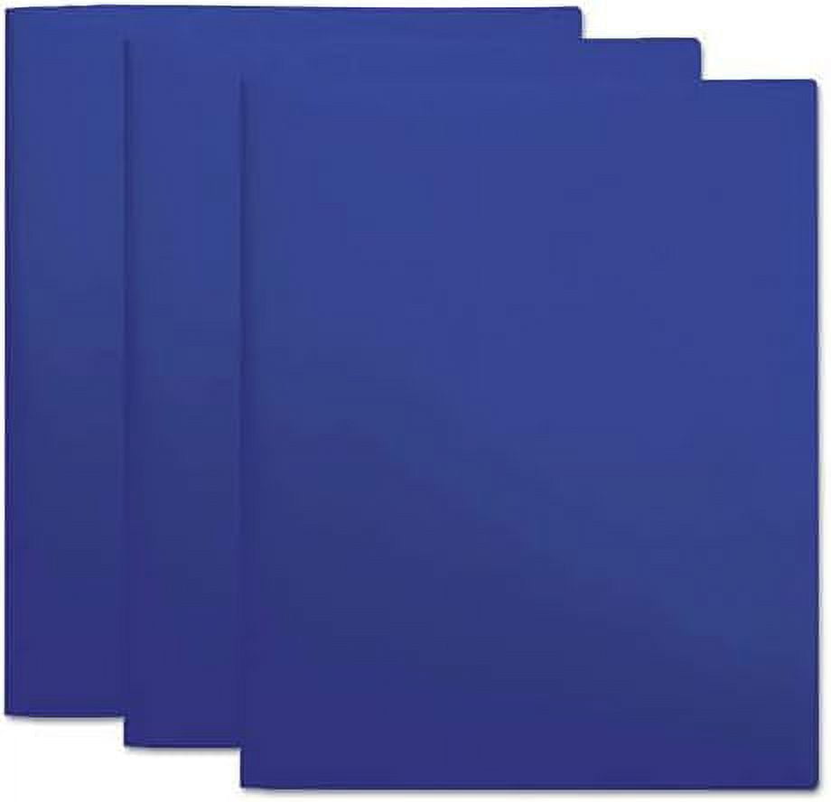 UNV20541 2-Pocket 11 In. X 8-1/2 In. Plastic Folders - Navy Blue (10 ...