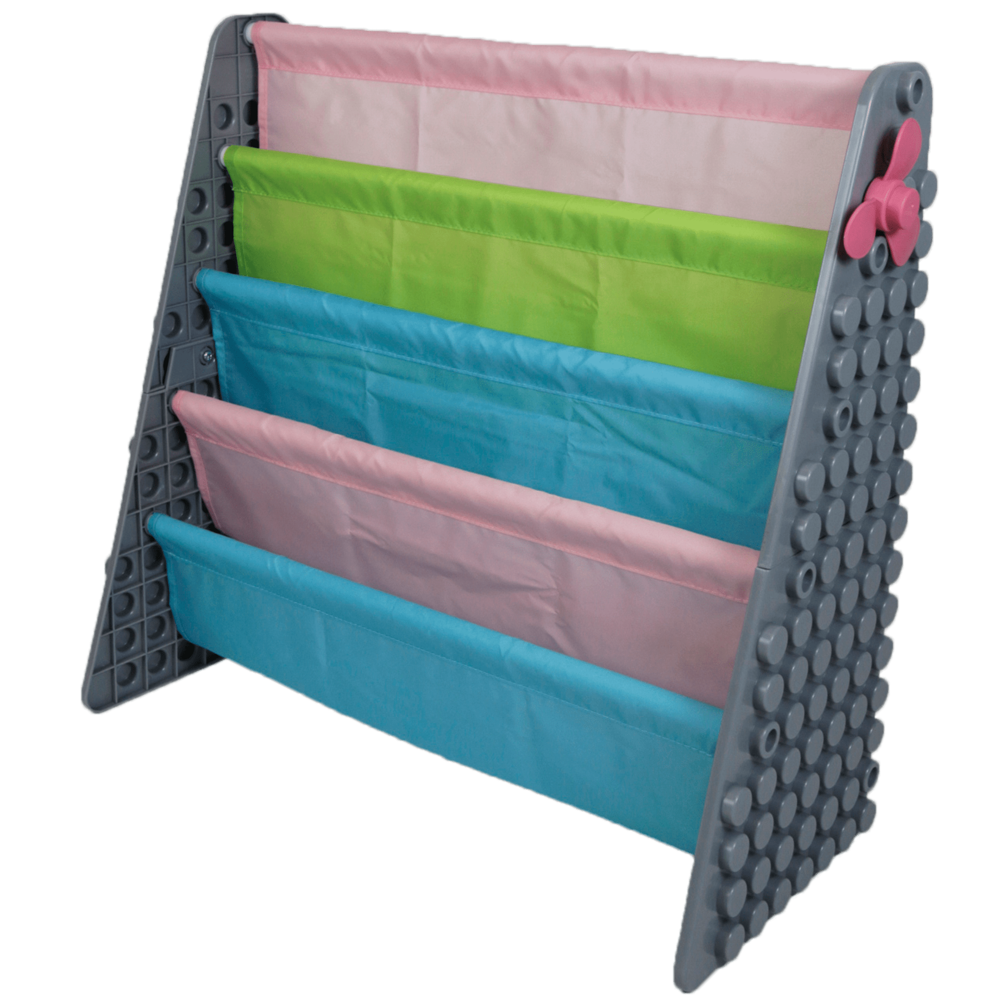 UNiPLAY Kids Plastic Bookcase Display Storage Rack, 4 Tier Bookshelf ...