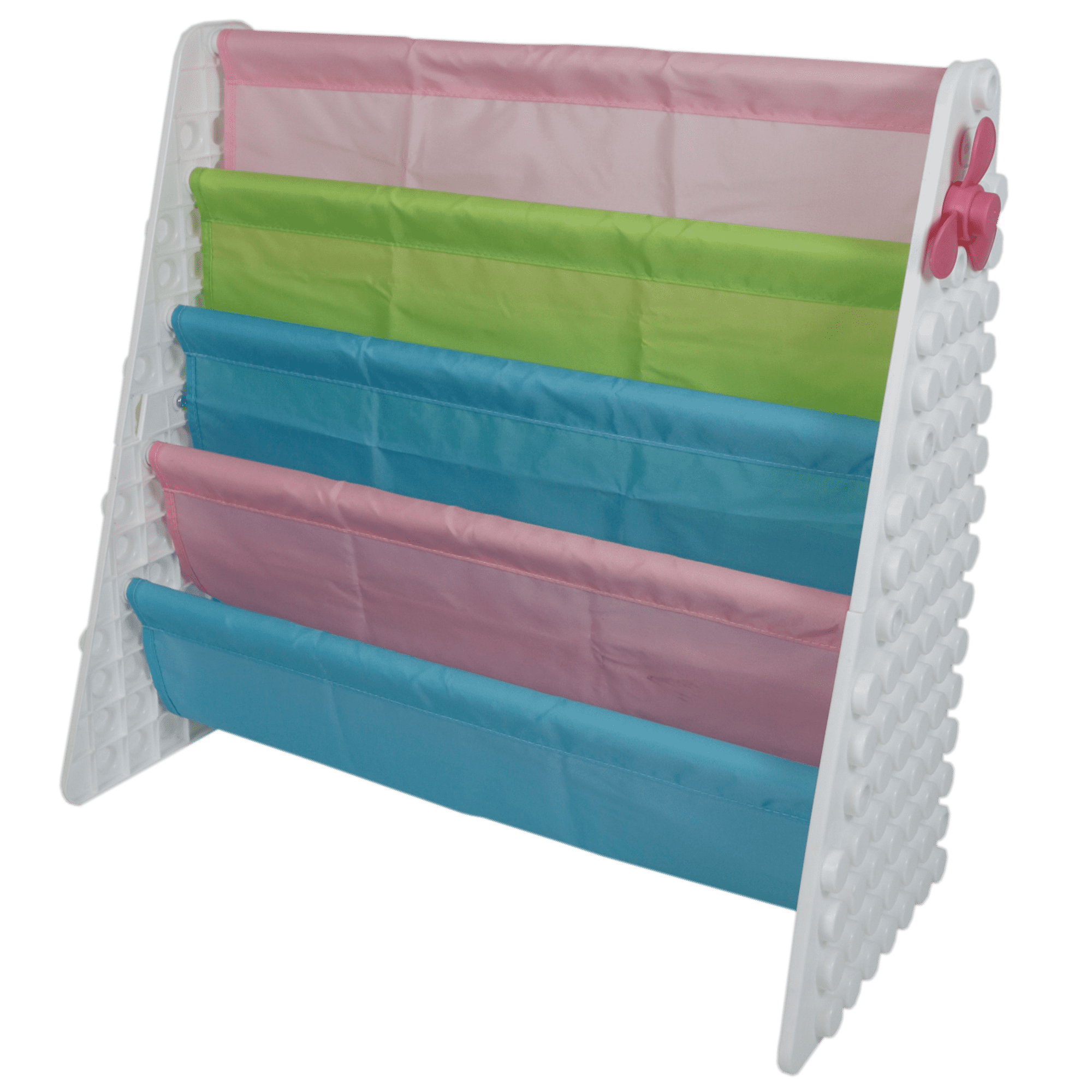 UNiPLAY Kids Plastic Bookcase Display Storage Rack, 4 Tier Bookshelf ...