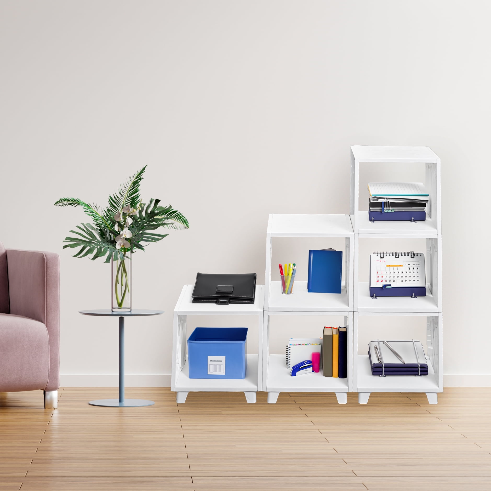 UNiPLAY Modular Bookcase Storage Organizer - 6 Piece - Walmart.com