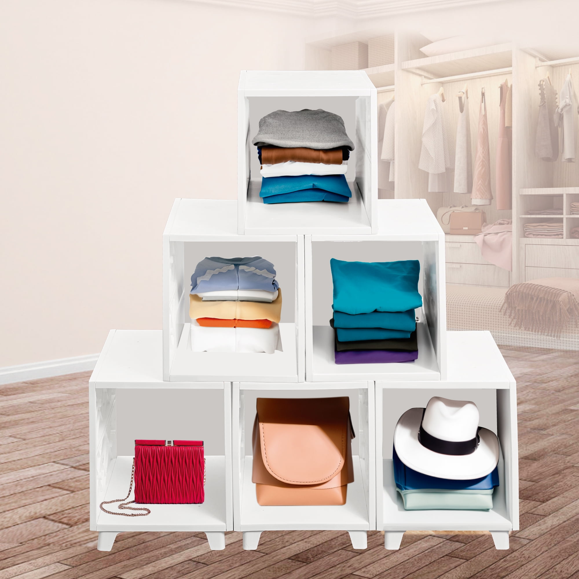UNiPLAY Modular Cube Storage Organizer – 6 Piece - Walmart.com