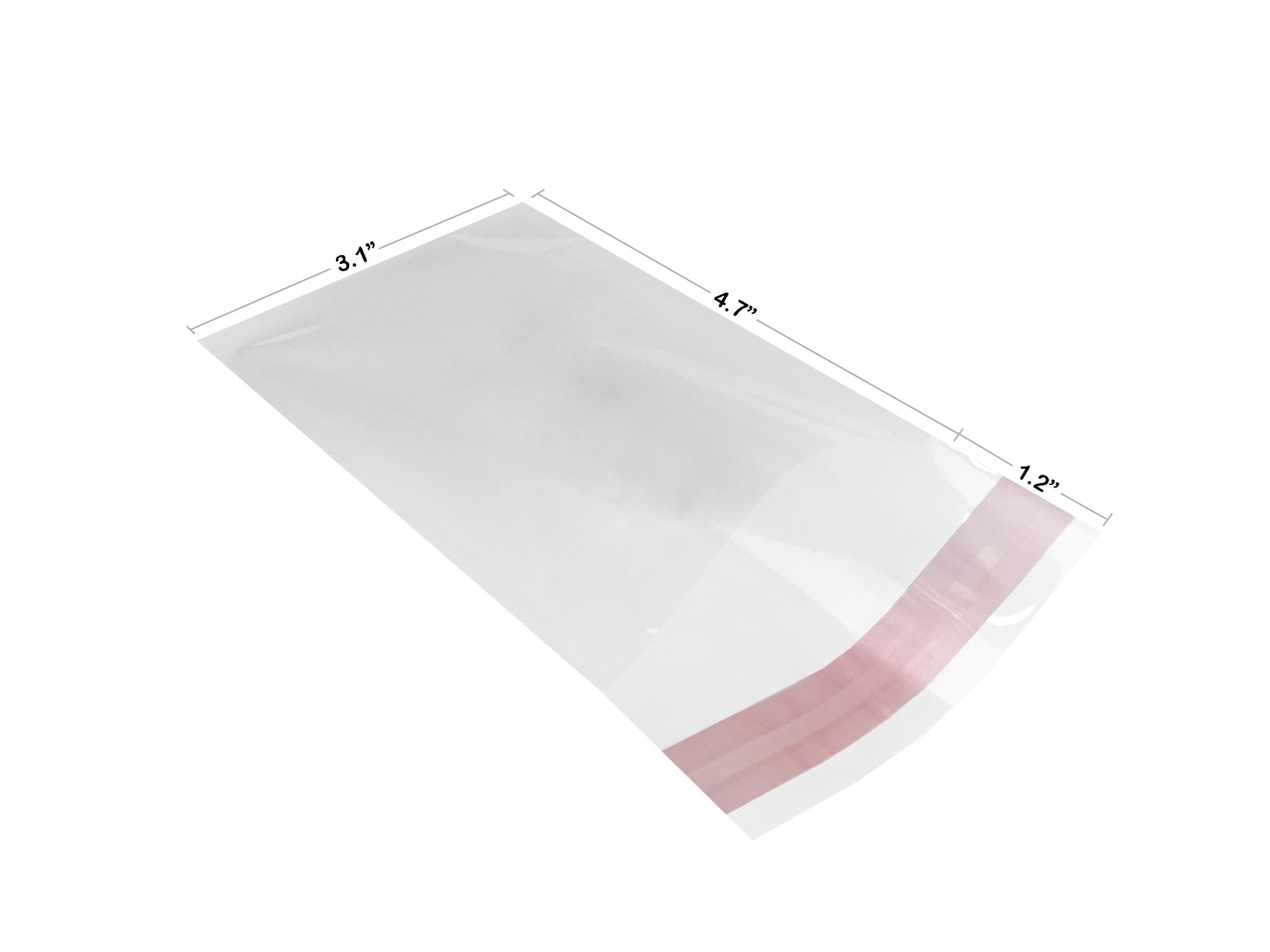 UOFFICE Clear Cellophane Resealable Bags, 3.1