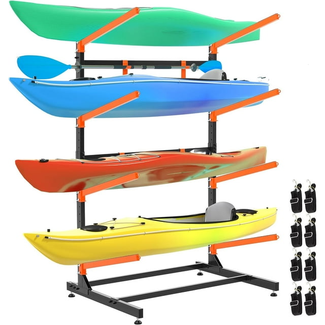 UOKRR Freestanding Heavy Duty Kayak Storage Rack for Outdoor, Canoe ...