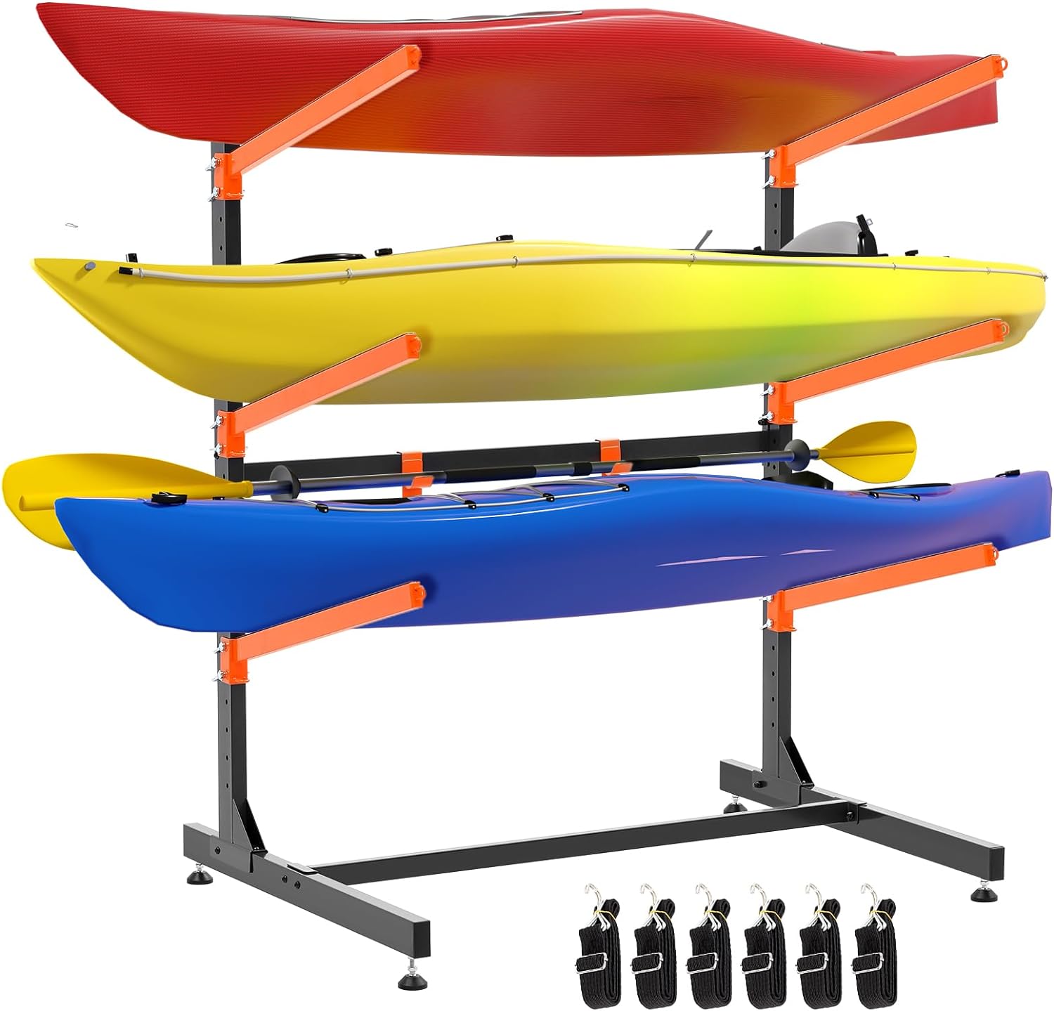 Piripara Gloss Red Folding Kayak Rack Storage Wall Mounted, Indoor ...
