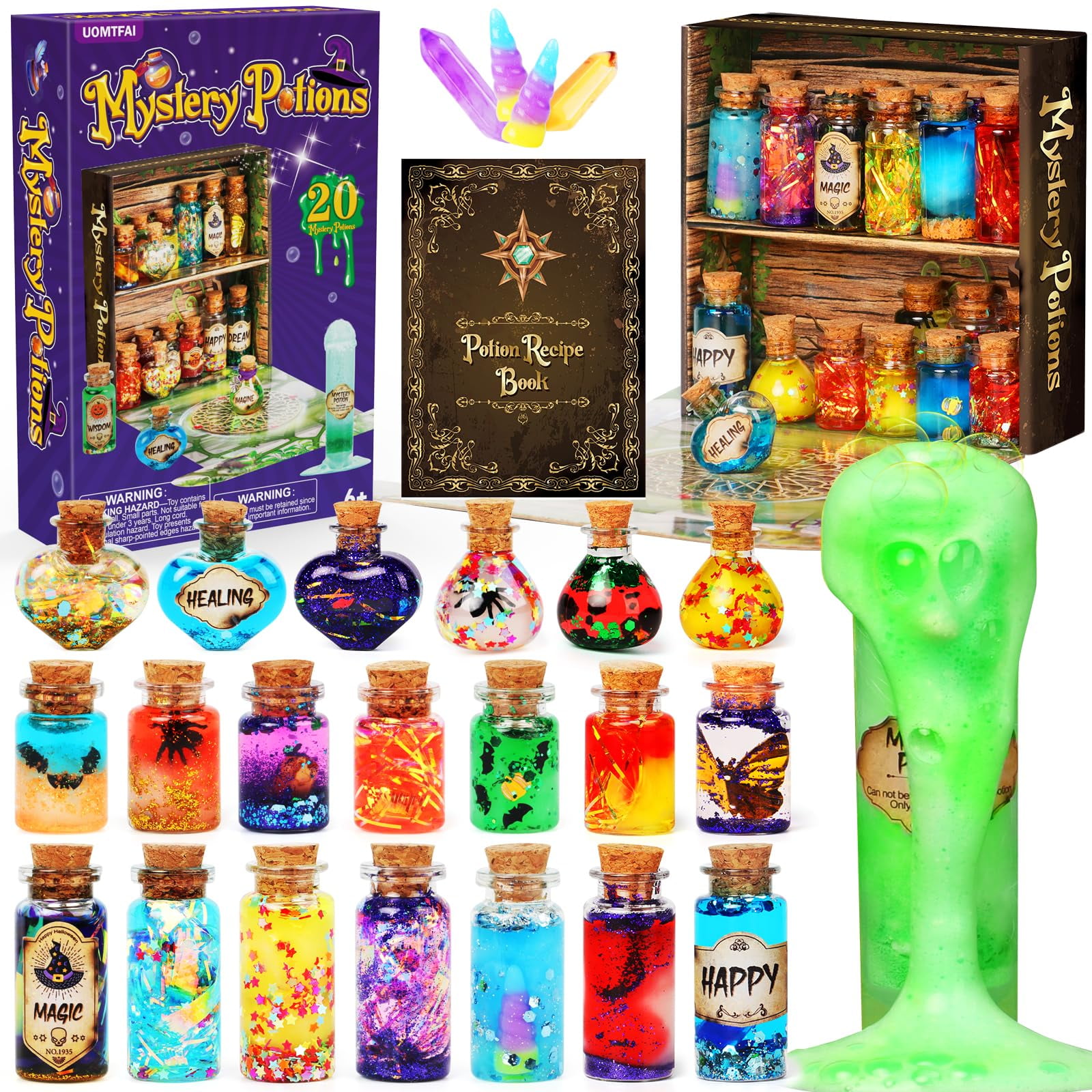 UOMTFAI Mystery Potion Craft Kit for Kids, Mix 20 Magic Wizard Potion ...