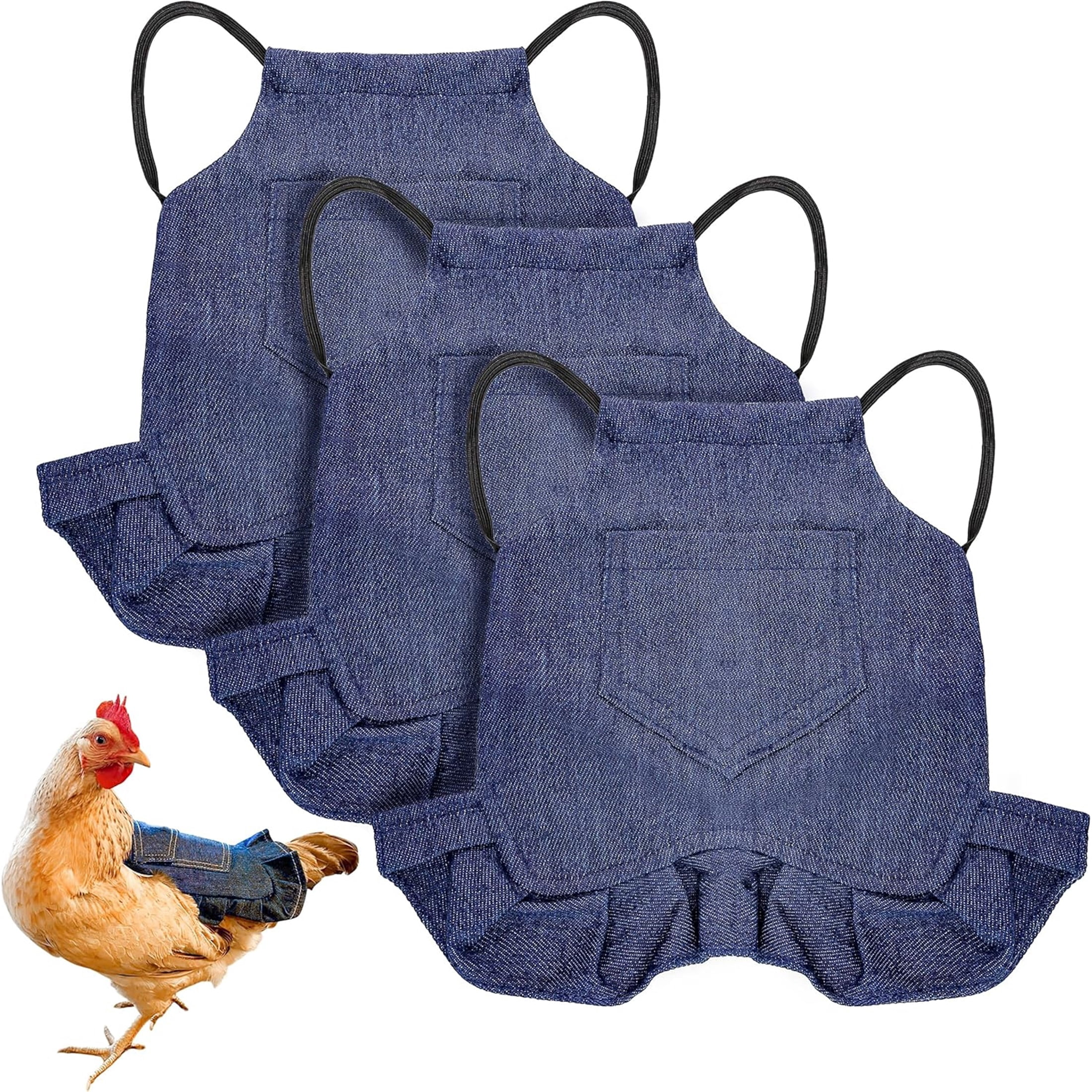 UOSIA 3PCS Chicken Overalls Saddles Hen Jacket Apron with Elastic Strap ...