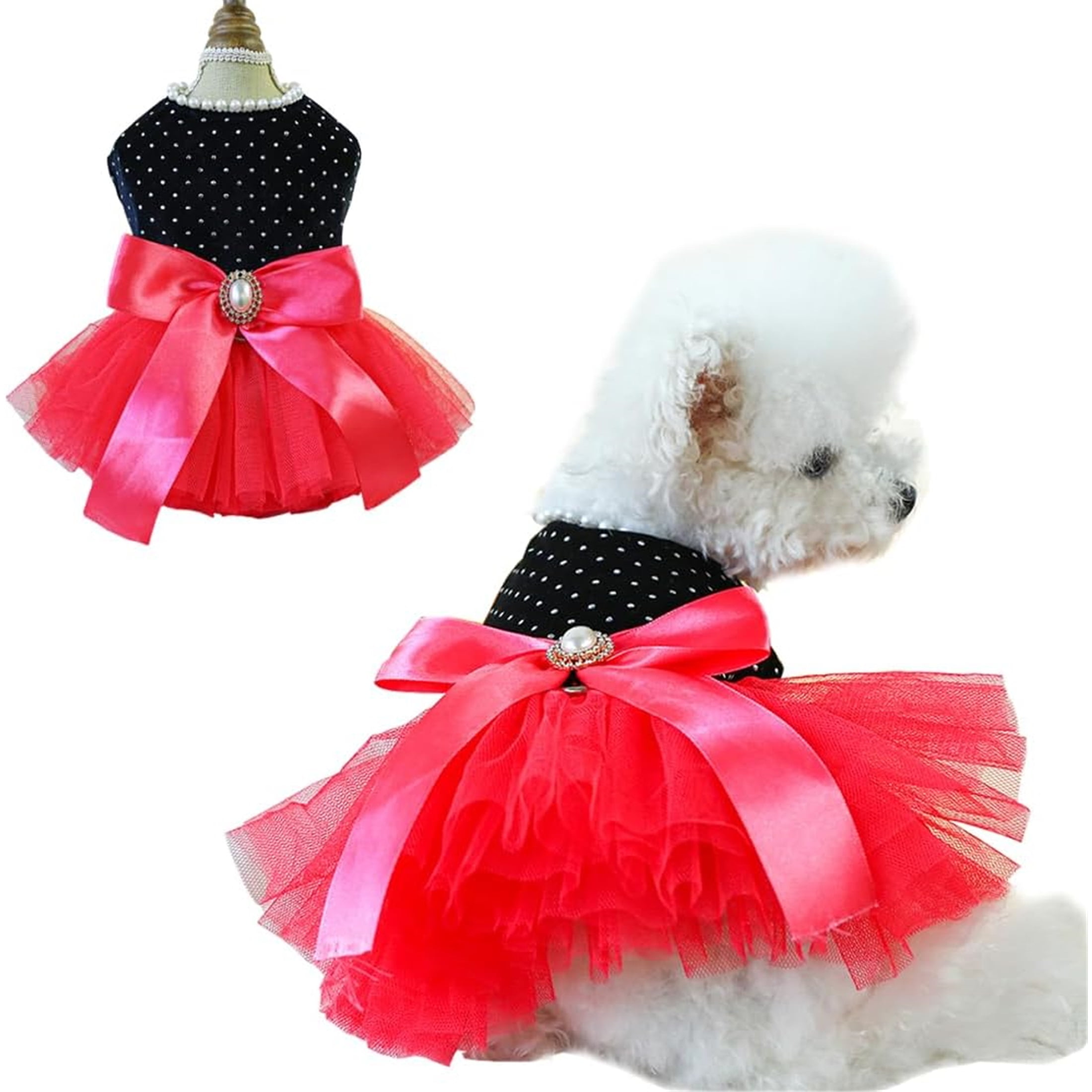 UOSIA Butterfly Dog Dresses for Small Dog Girl Puppy Lace Tutu Princess ...