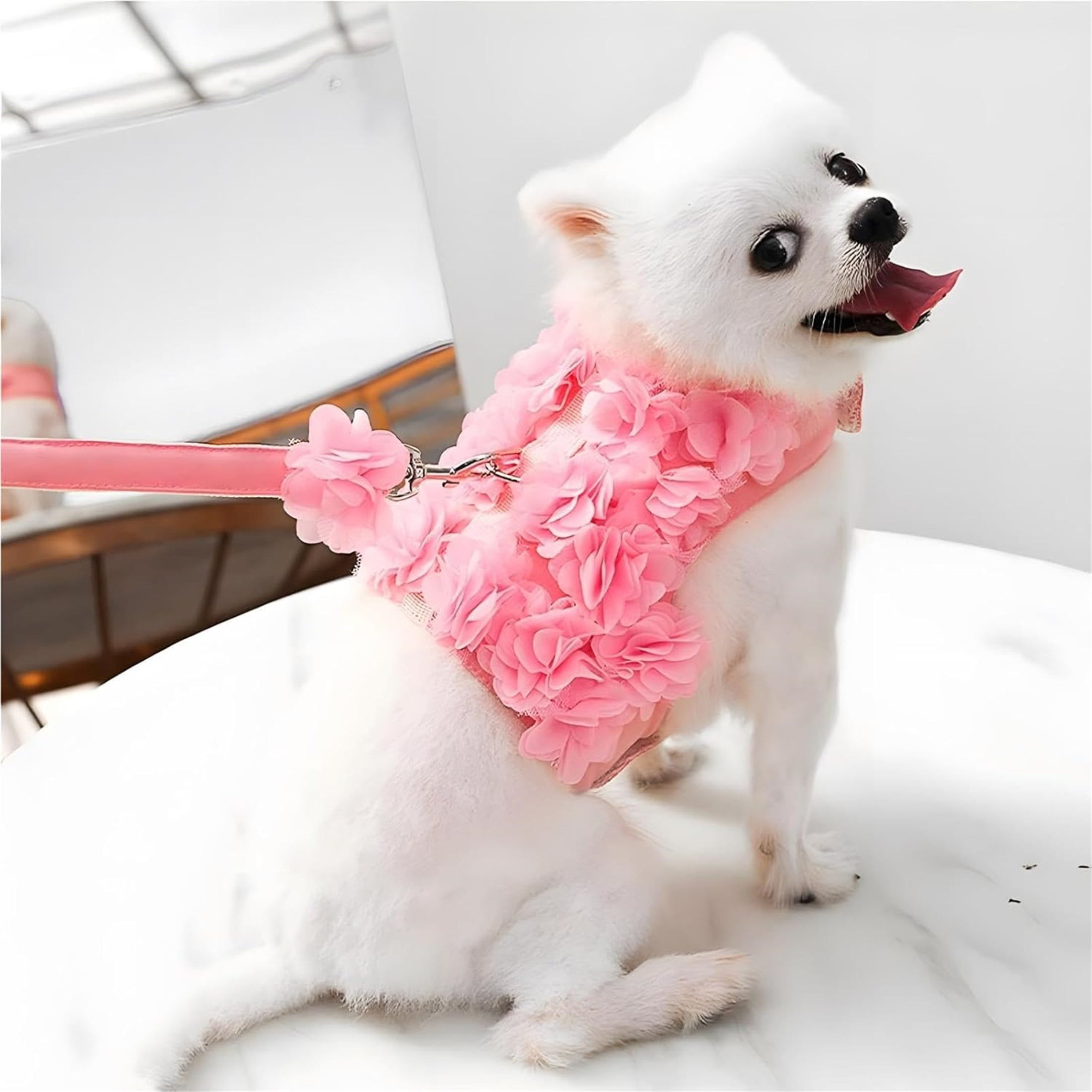 UOSIA Cute Small Dog Harness - Escape-Proof Flower Soft Mesh Small ...