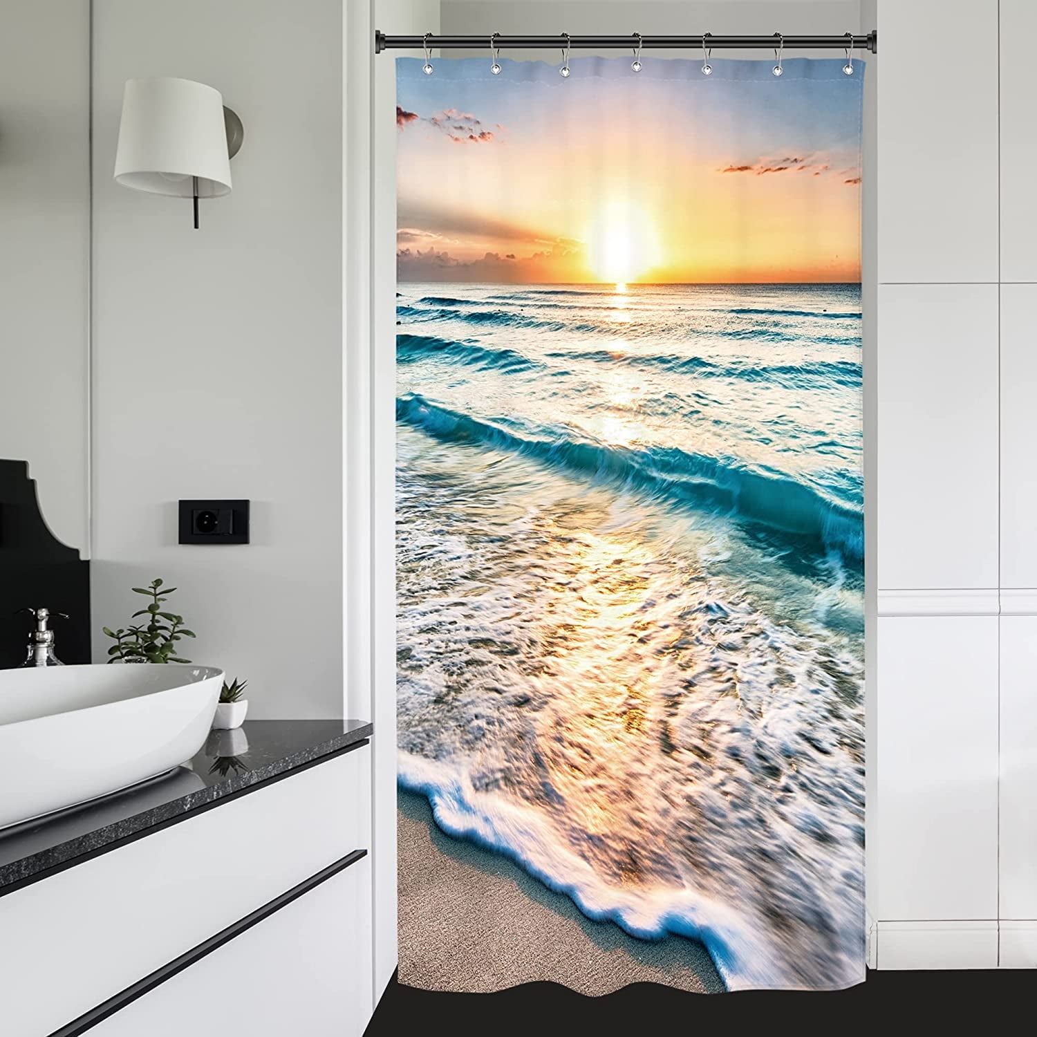 UOWRPOZ + Ocean Beach + Polyester + Half Shower Curtain + 36 x 72 Inch ...