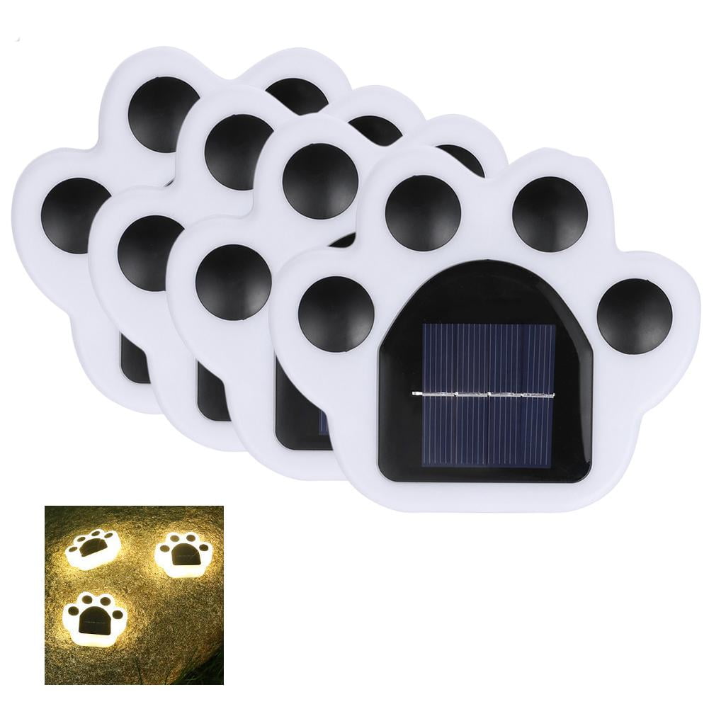 UOYOT 4 Pcs Cute Solar Paw Print Lights, Led Outdoor Solar Ground Light ...