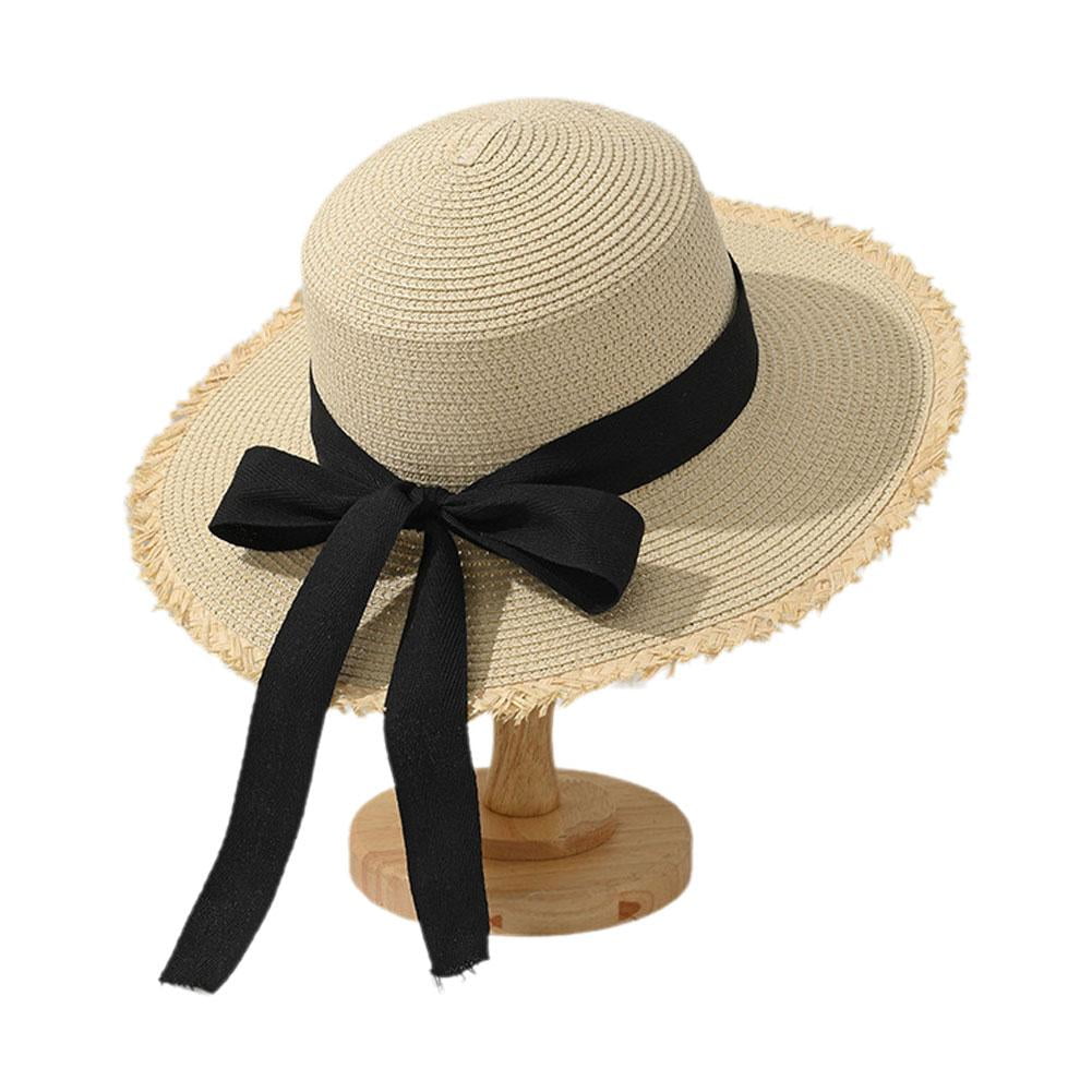 UOYOT Summer Straw Hat For Women with Butterfly Knot and Tassel hats ...