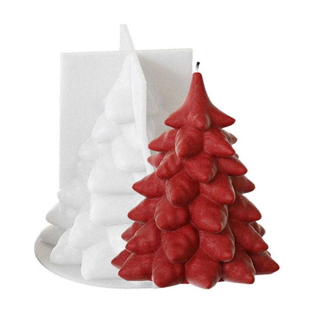 UOYOTT 3D Christmas Tree Candle Mold Silicon Santa Claus DIY Mould ...
