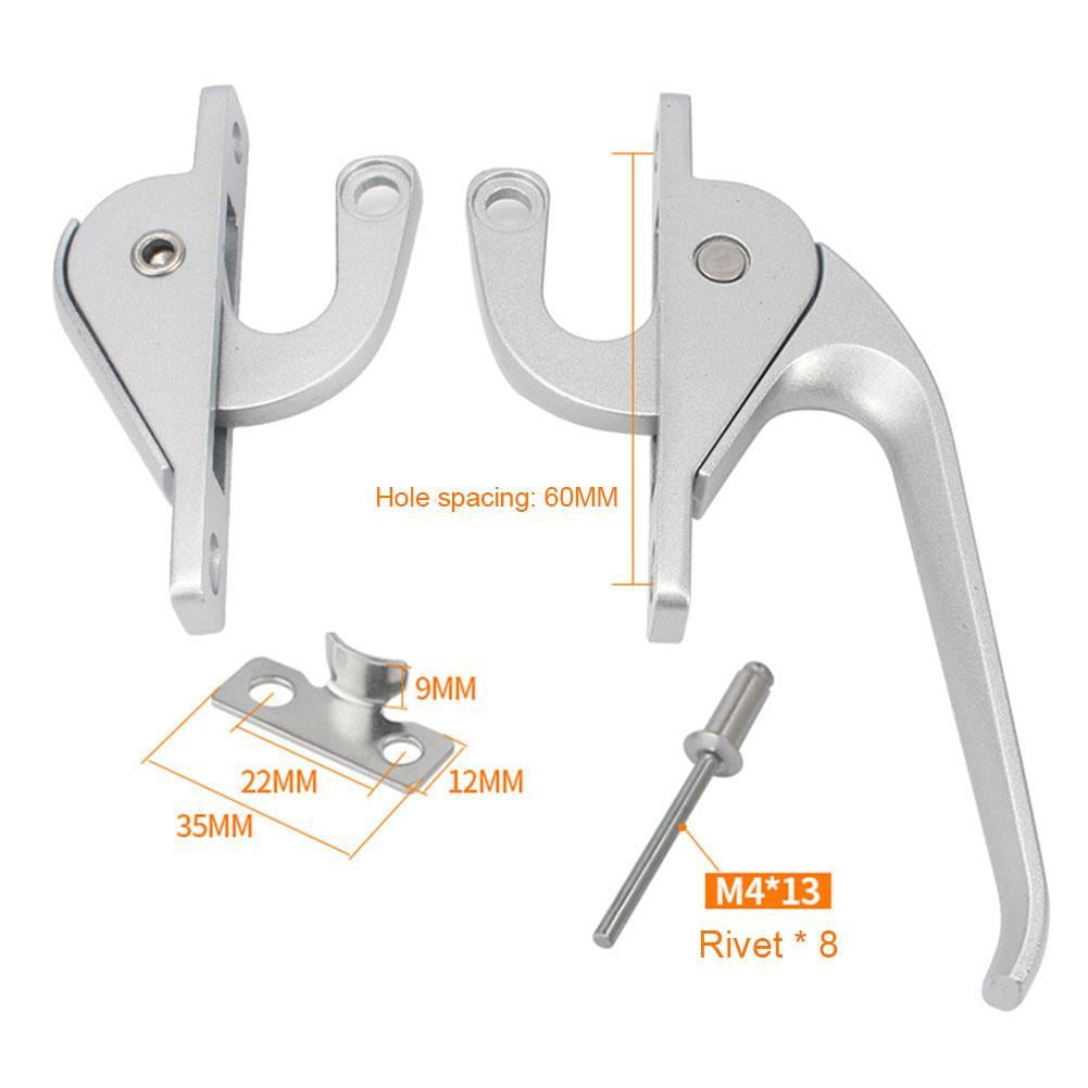 UOYOTT Aluminum Alloy Plastic 8 Push-pull Window Upper& Lower Handle ...