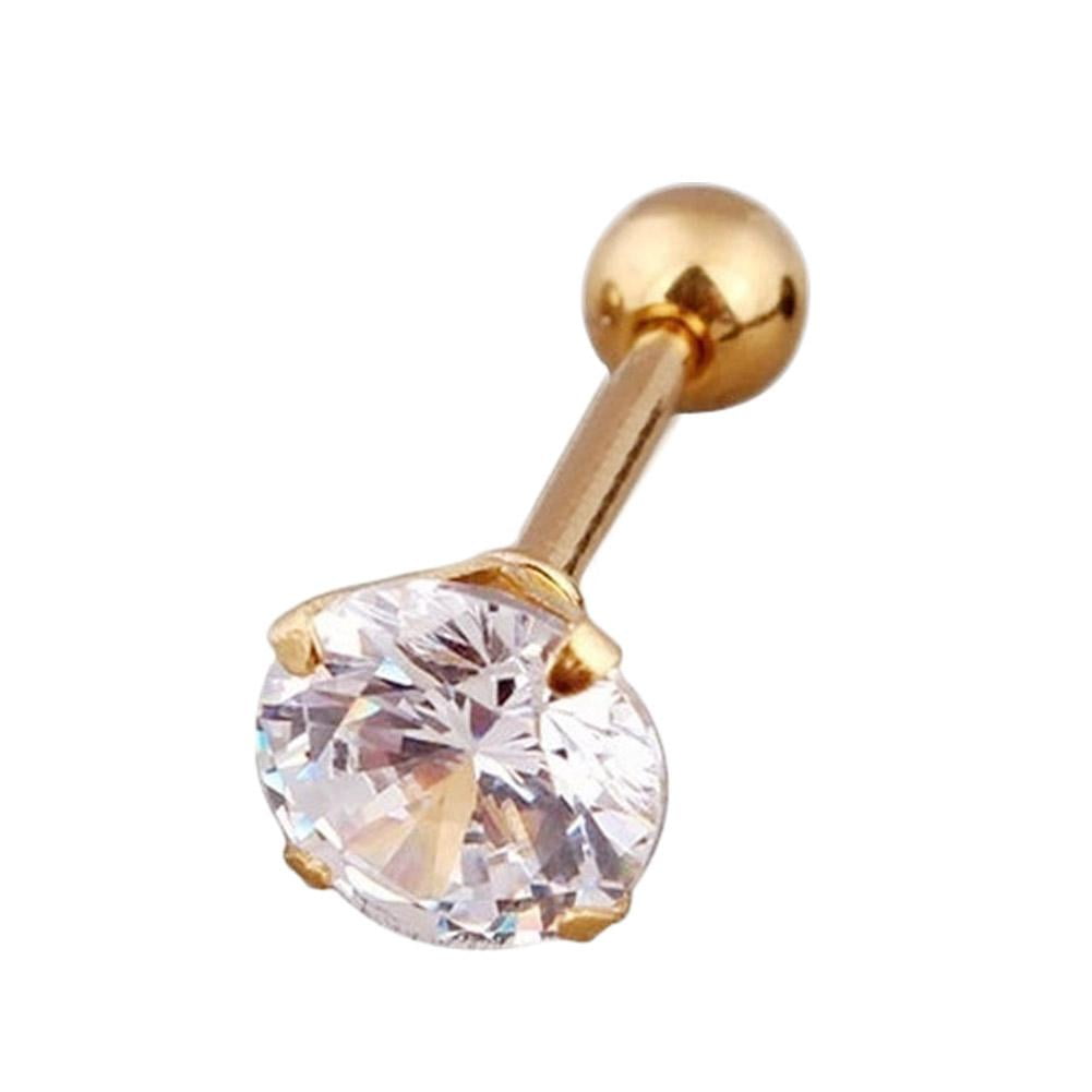 UOYOTT Cartilage Piercing Push In Pin 4 5 6mm Stud Flat Back Labret Ear ...