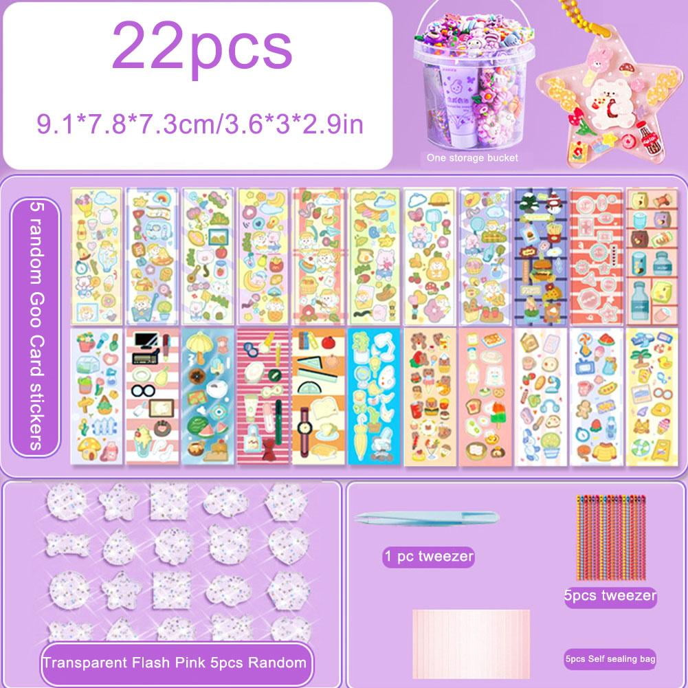 UOYOTT Colorful Goo Card Sticker Material Package Set Girl's Handbook ...
