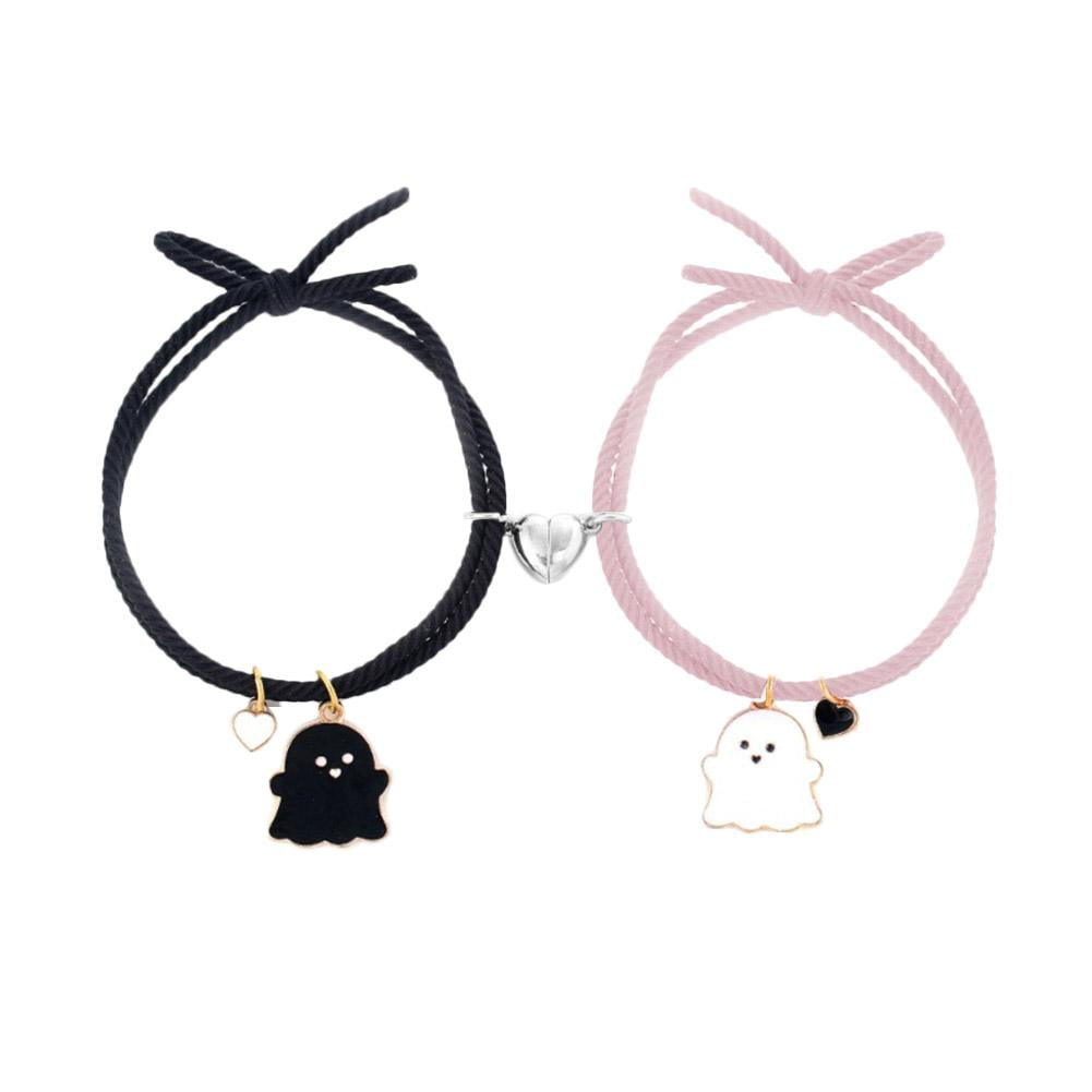 UOYOTT Cute Cartoon Ghost Romantic Couple Heart Magnetic Attracting Bracelets For Women Bracelet ...