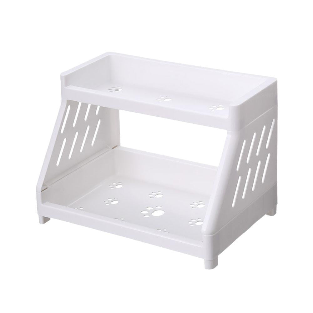 UOYOTT Desktop Double-layer Folding Storage Rack Foldable Dormitory ...