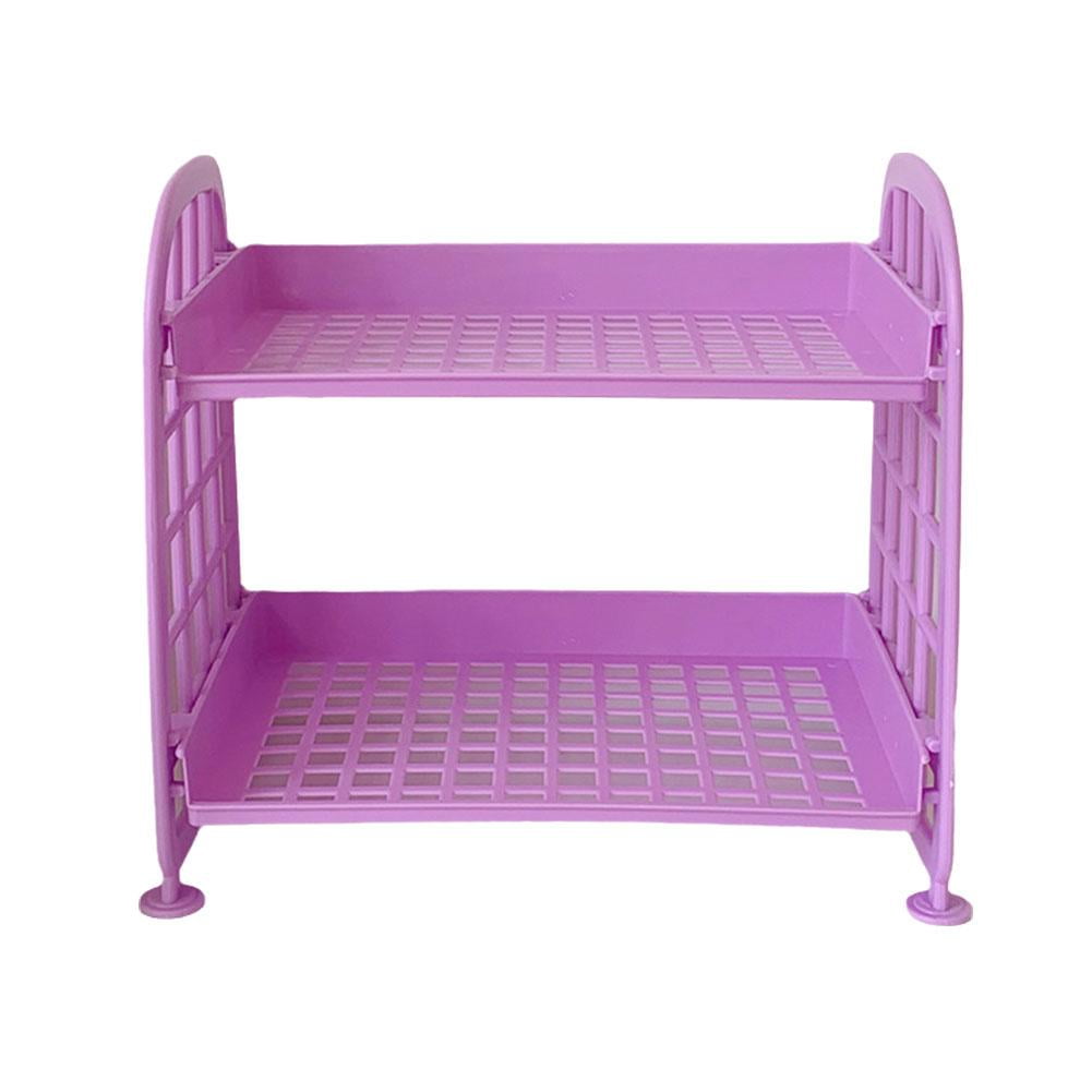 UOYOTT Desktop Double-layer Folding Storage Rack Foldable Dormitory ...