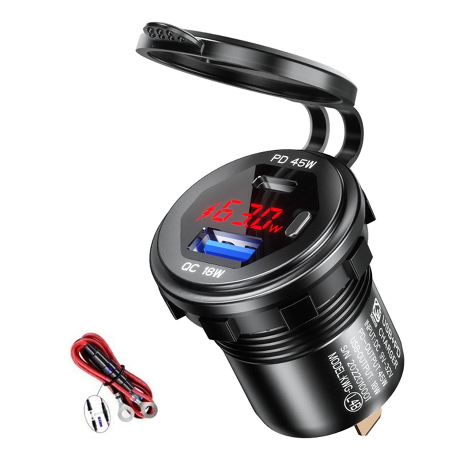 UOYOTT Dual QC 3.0 USB + PD 12v/24v Type-C Fast Car Charger Outlet ...