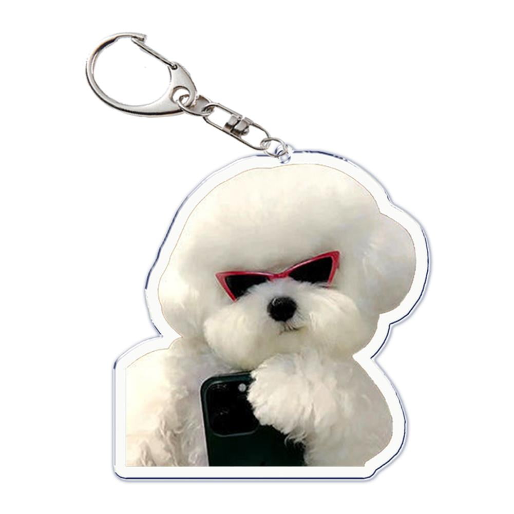 UOYOTT Funny Dog Cat Meme Keychanin Pendant Speechless Hilarious ...