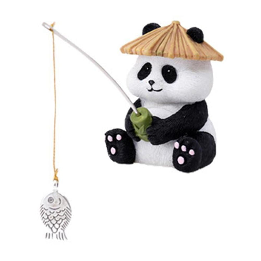 UOYOTT Funny Fishing Panda Statues,Panda Fishing Figurines Sculpture ...