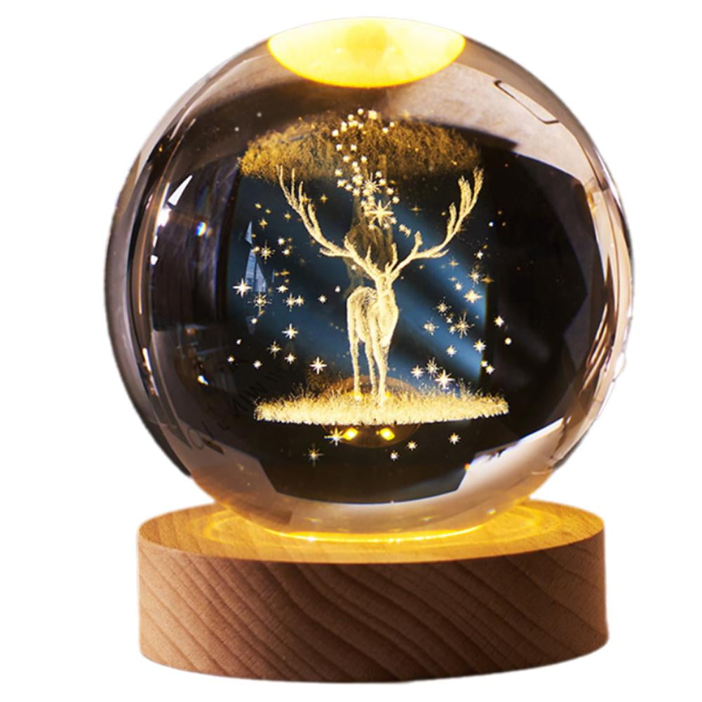 UOYOTT Happy Haves Light Sphere, 3D Solar System Crystal Ball Night ...