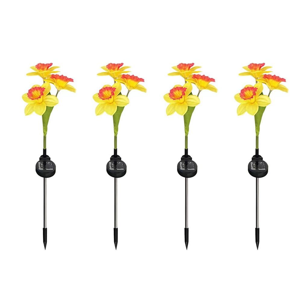 UOYOTT Solar LED Lighted Daffodil Decorative Garden Stakes LED ...