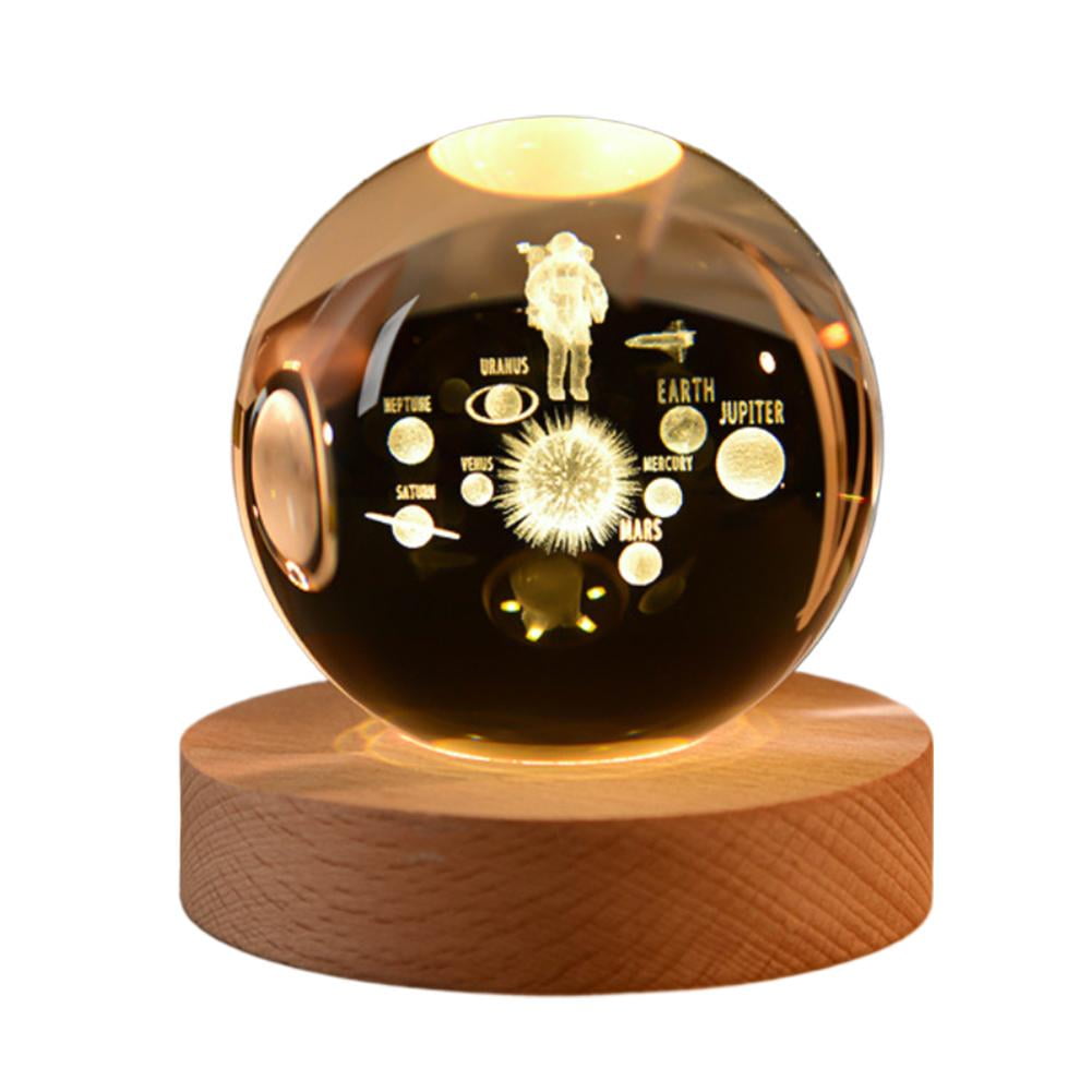 UOYOTT Solar System Night Light, 3D Solar System Crystal Ball,2025 Moon ...