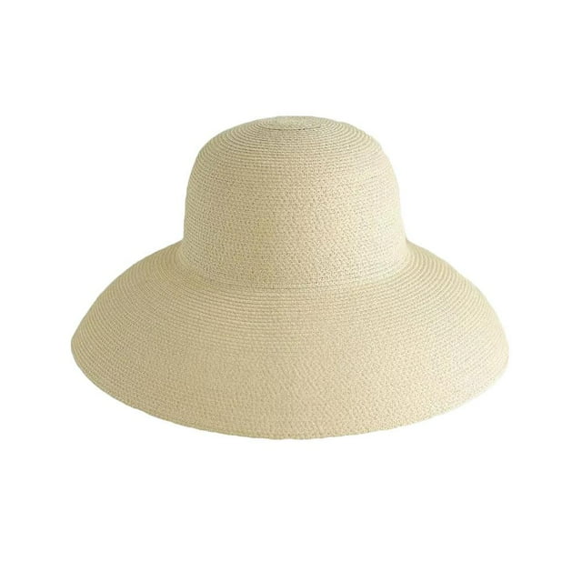 Uoyott Women Panama Straw Hat Hepburn Style Wide Brim Sun Fedora S Caps