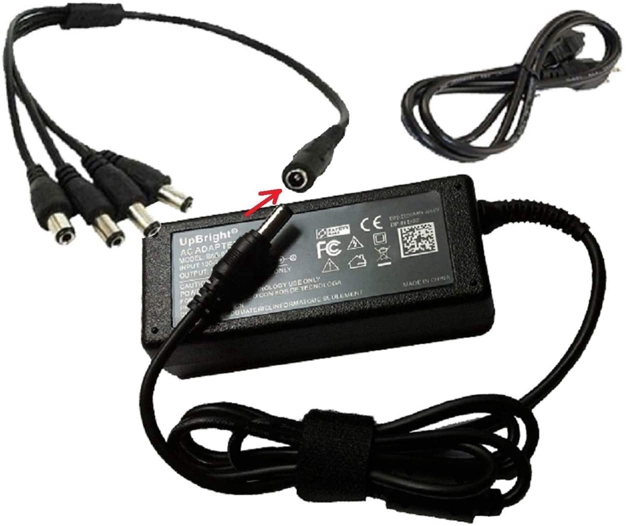 12VDC 5A AC Power Adapter 4 Way Channel Splitter for CCTV Security ...