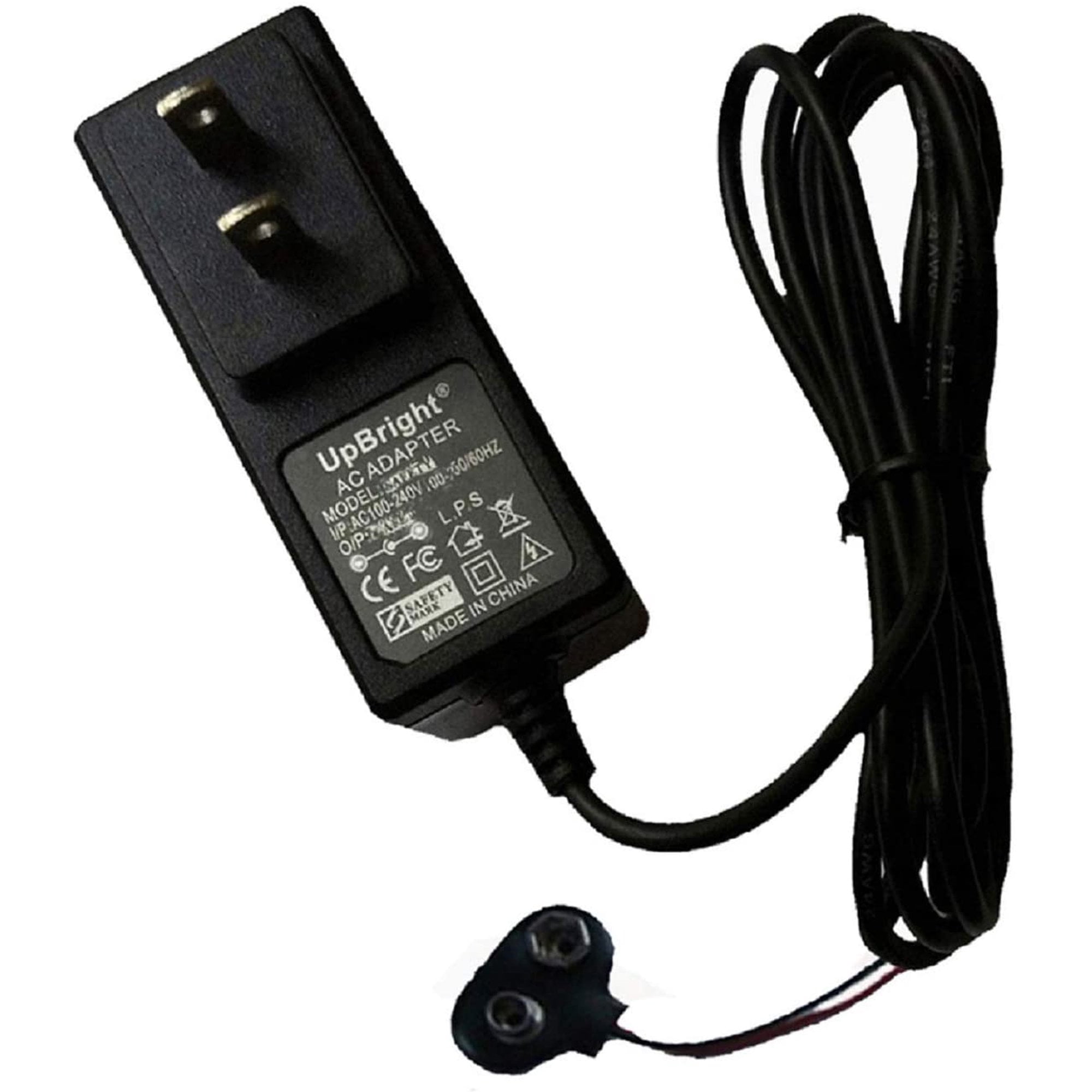 UPBRIGHT 9V Battery Clip Power Supply AC Adapter Wall Charger As 9V Bat ...