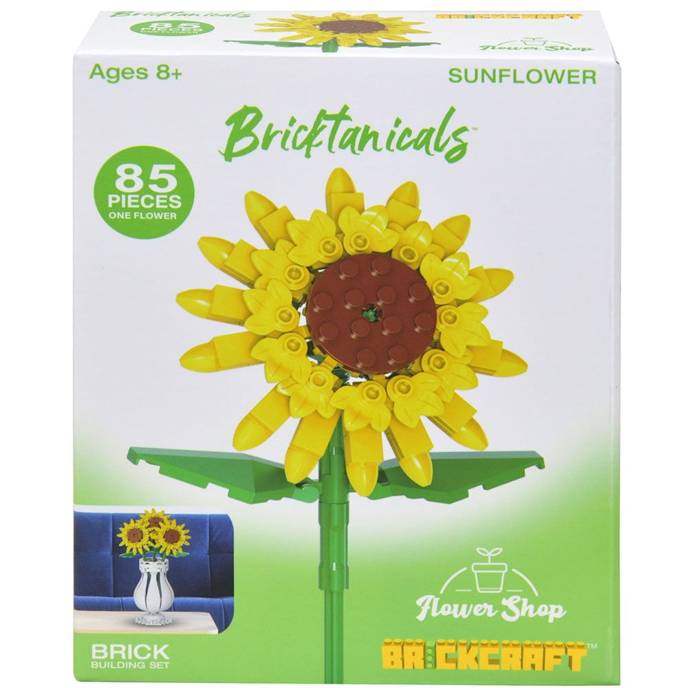 UPD Bricktanicals Sunflower Brick Building Craft Kit 85 Piece - Walmart.com