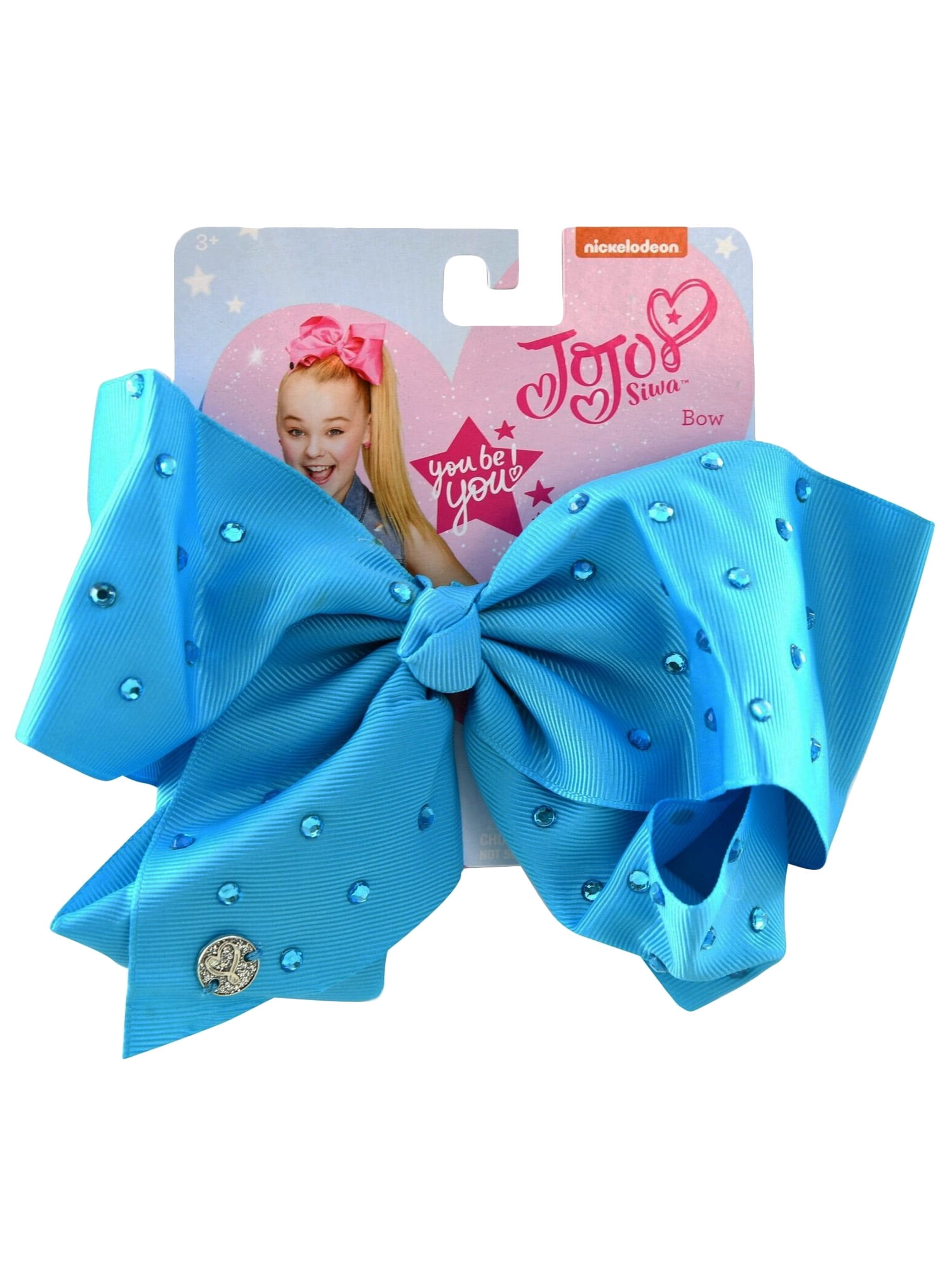 UPD JoJo Siwa Large Cheer Hair Bow (Turquoise W/Rhinestones ) - Walmart.com